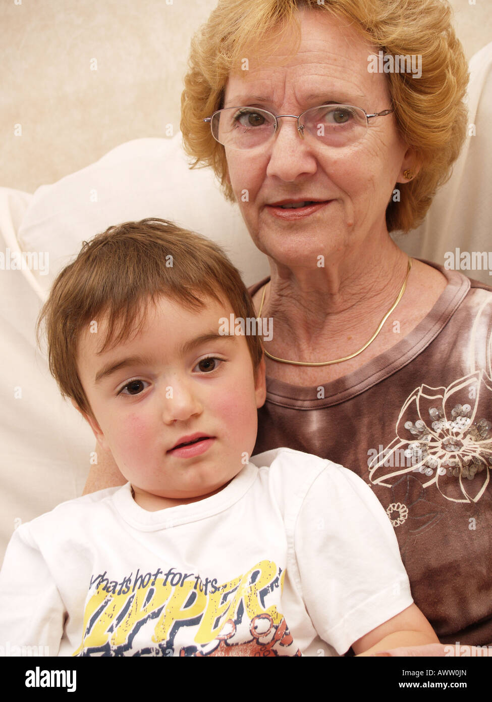 happy family grandmother grandma grandson toddler home secure love ...