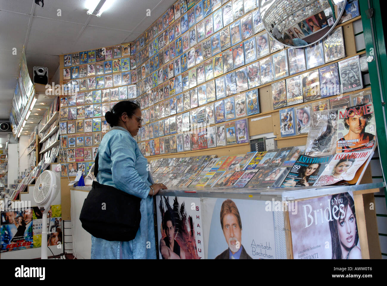 Magazines on display in Southall Middlesex Stock Photo - Alamy