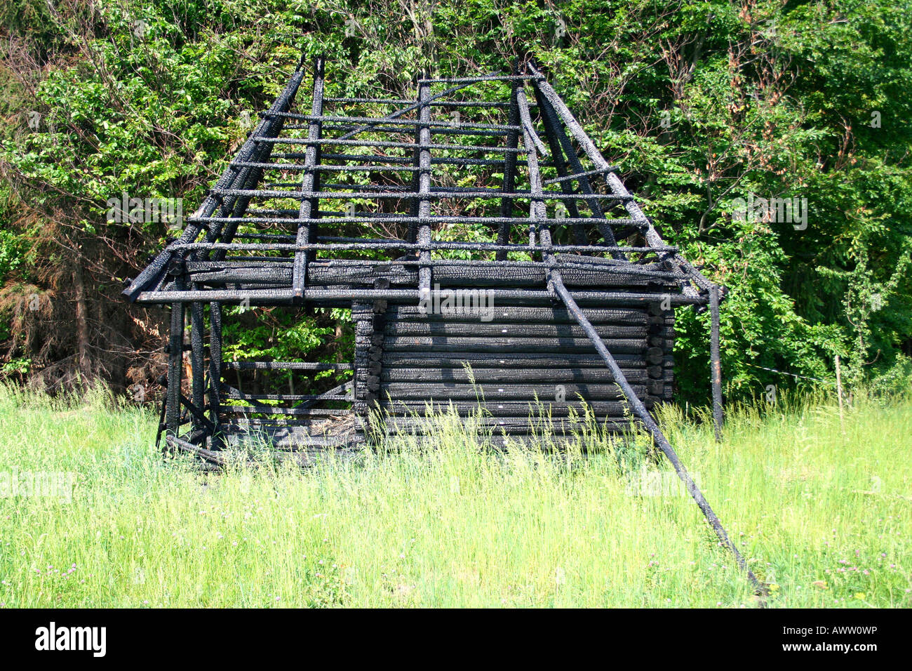 The conflagration house after fire Stock Photo - Alamy
