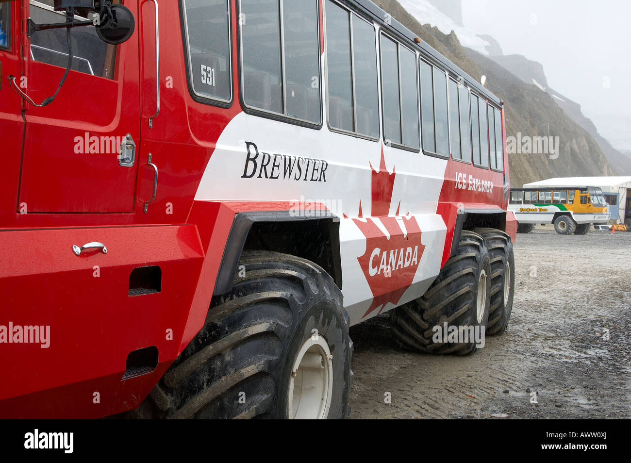 Brewster Ice Explorer vehicle at the embarkation point for tours onto ...