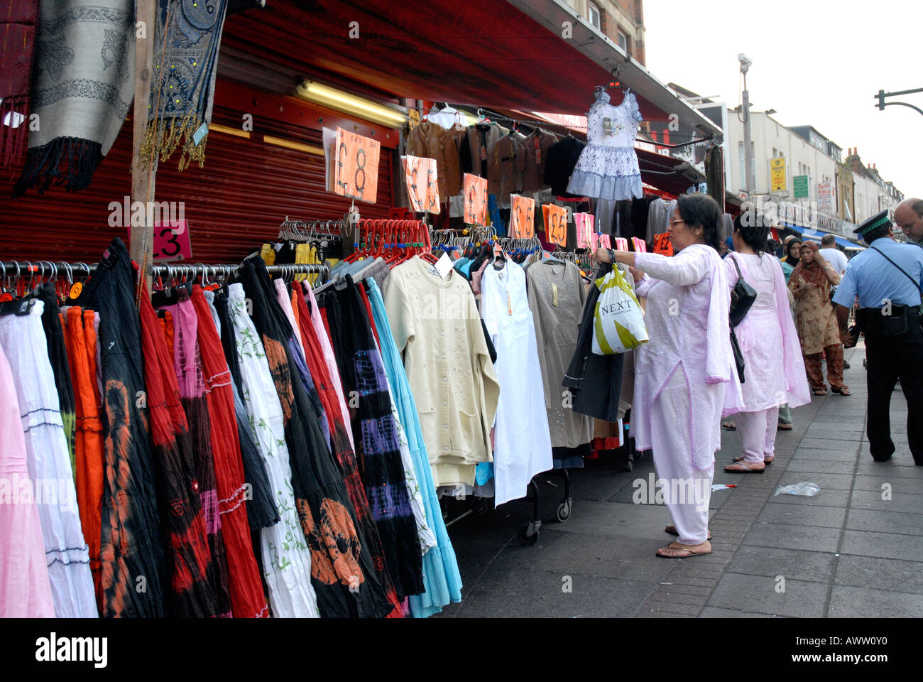 Street scene of people shopping in Southall Middlesex Stock Photo - Alamy