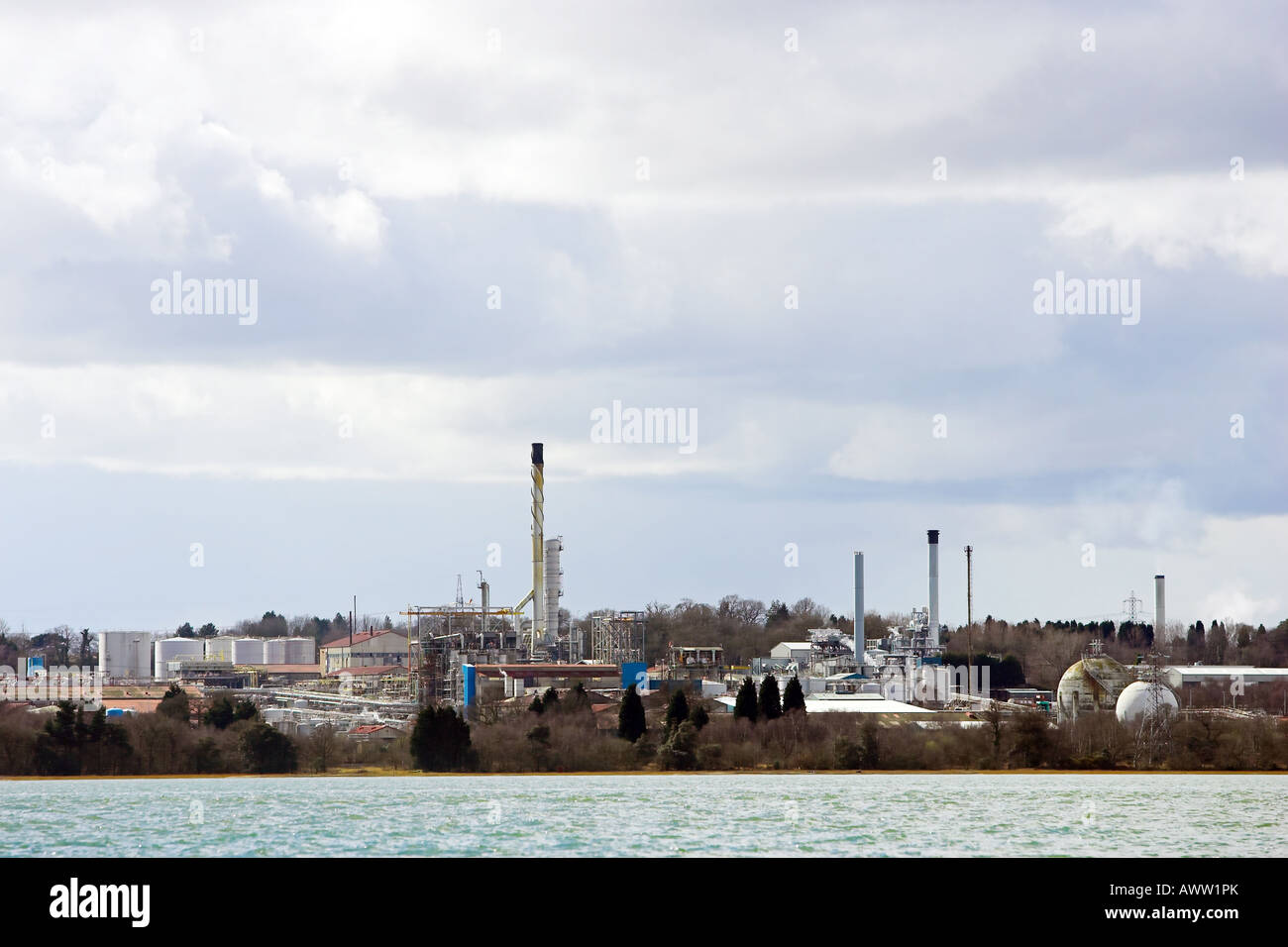 Fawley oil refinery photographed from hi-res stock photography and ...