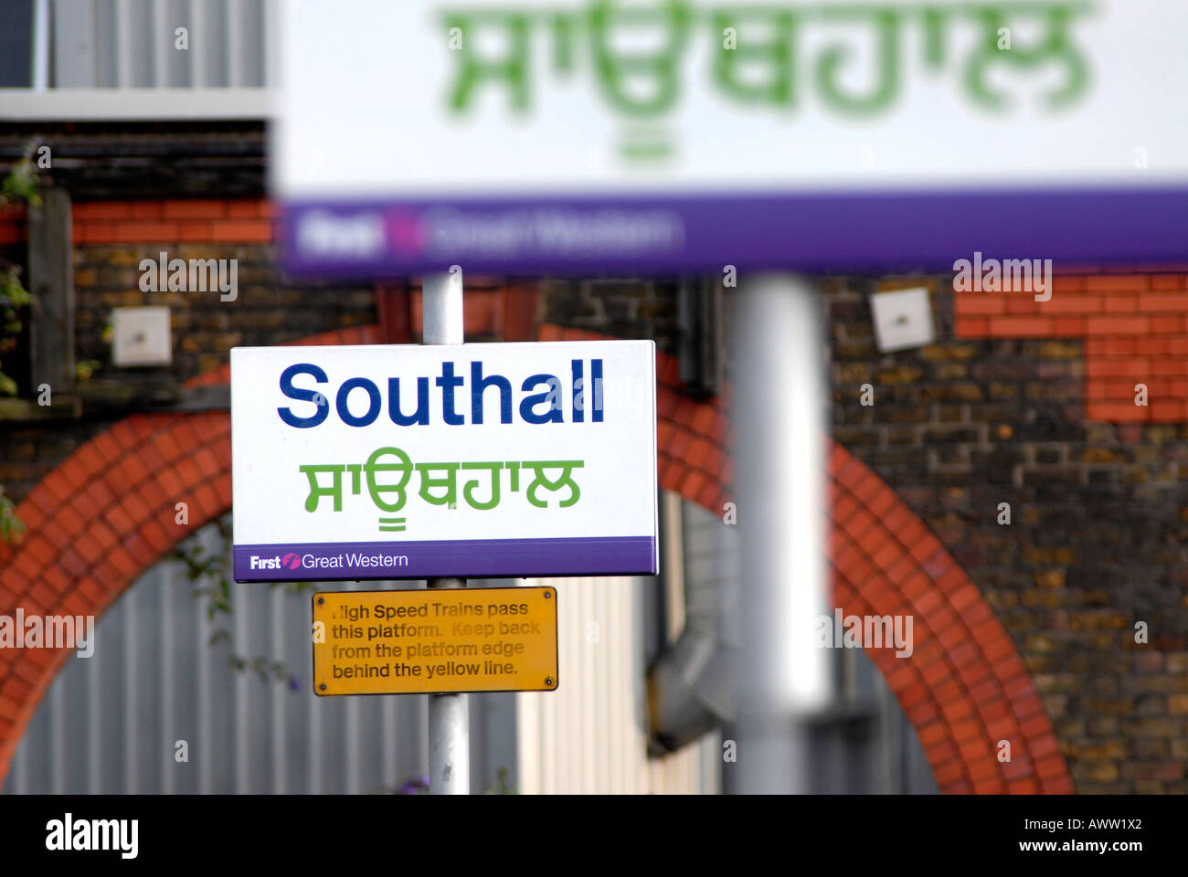 Railway station sign at Southall in Middlesex Stock Photo - Alamy