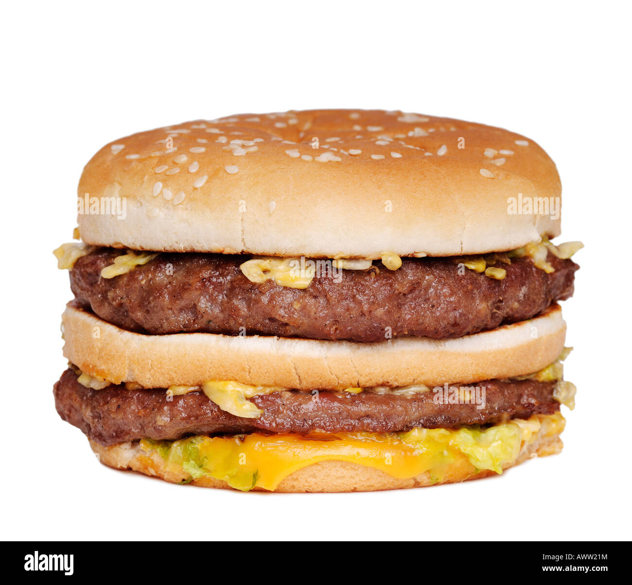 Burger Close Up Against a White Background Stock Photo - Alamy