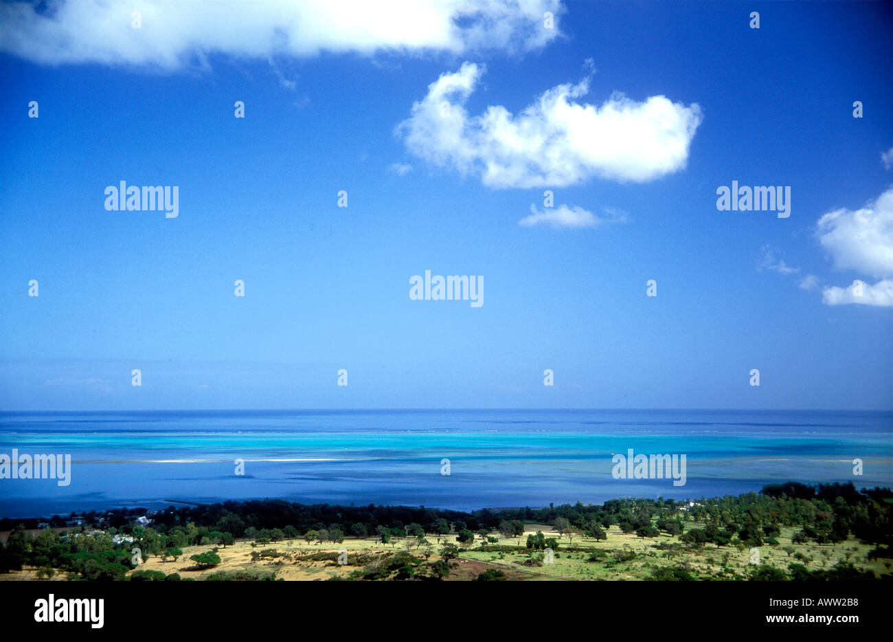 Lagoon with tropical coast line Stock Photo - Alamy
