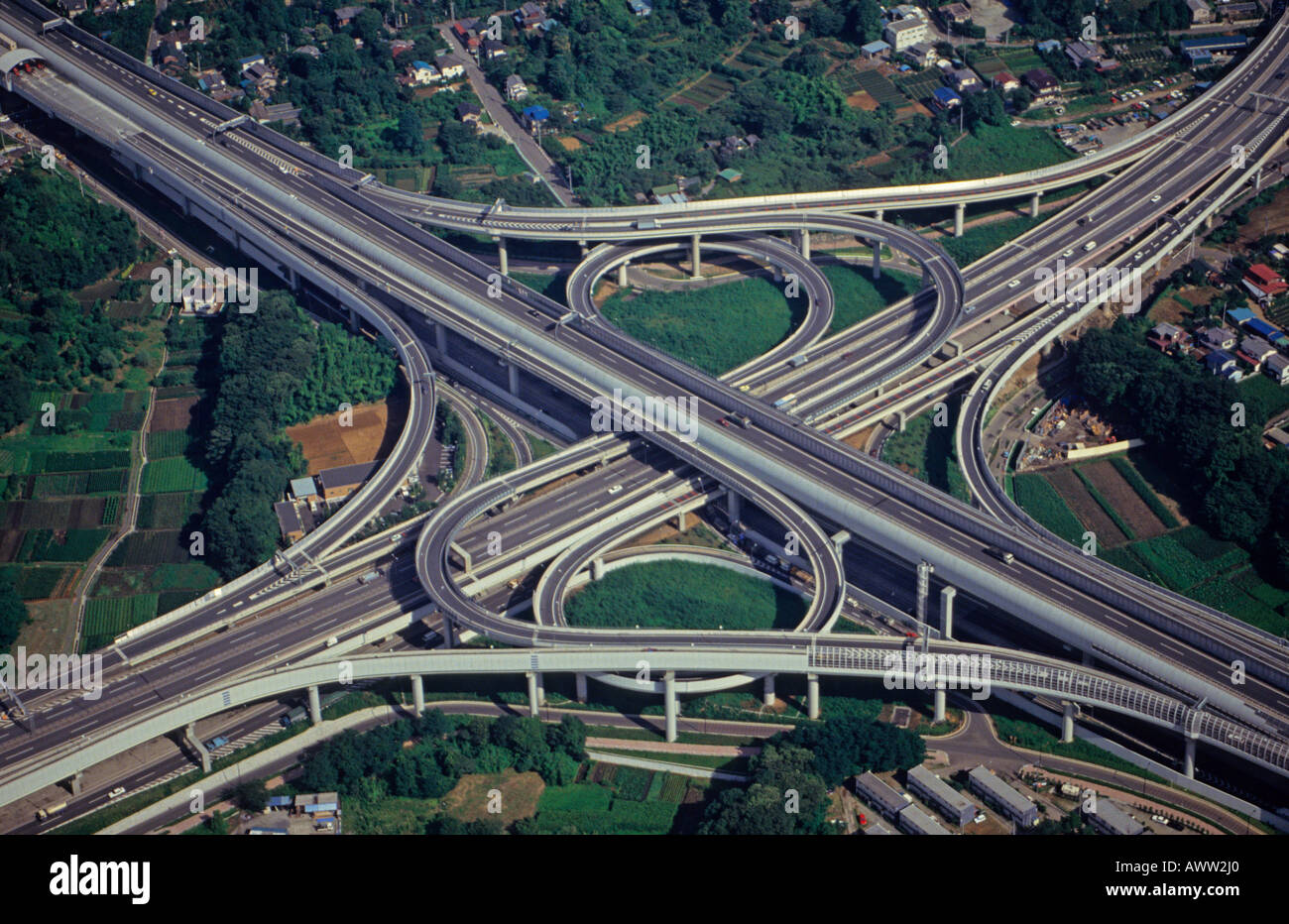 The aerial photography of Kawaguchi Interchange in Saitama Japan Asia ...