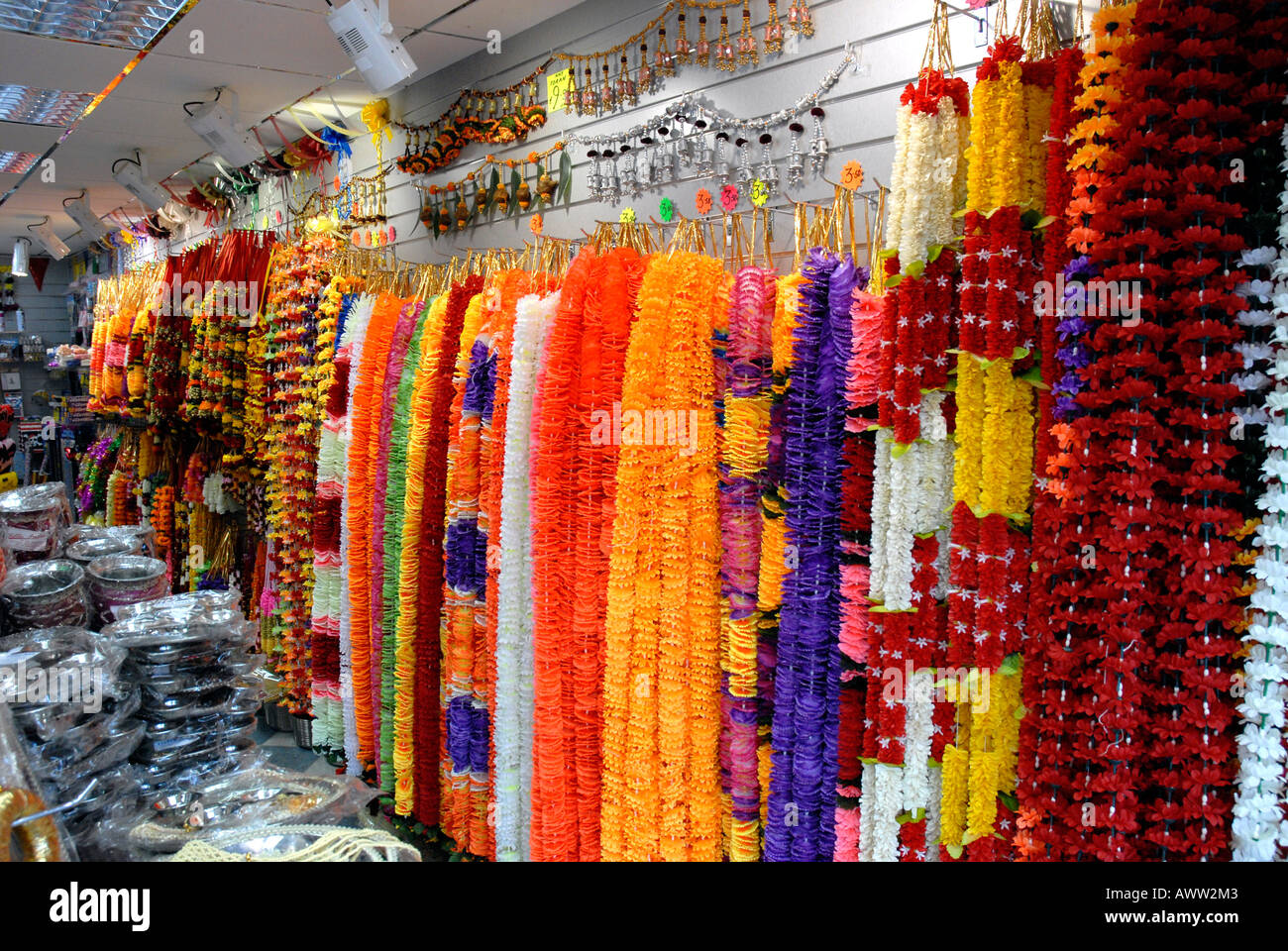 Shop with display in Southall Middlesex Stock Photo - Alamy