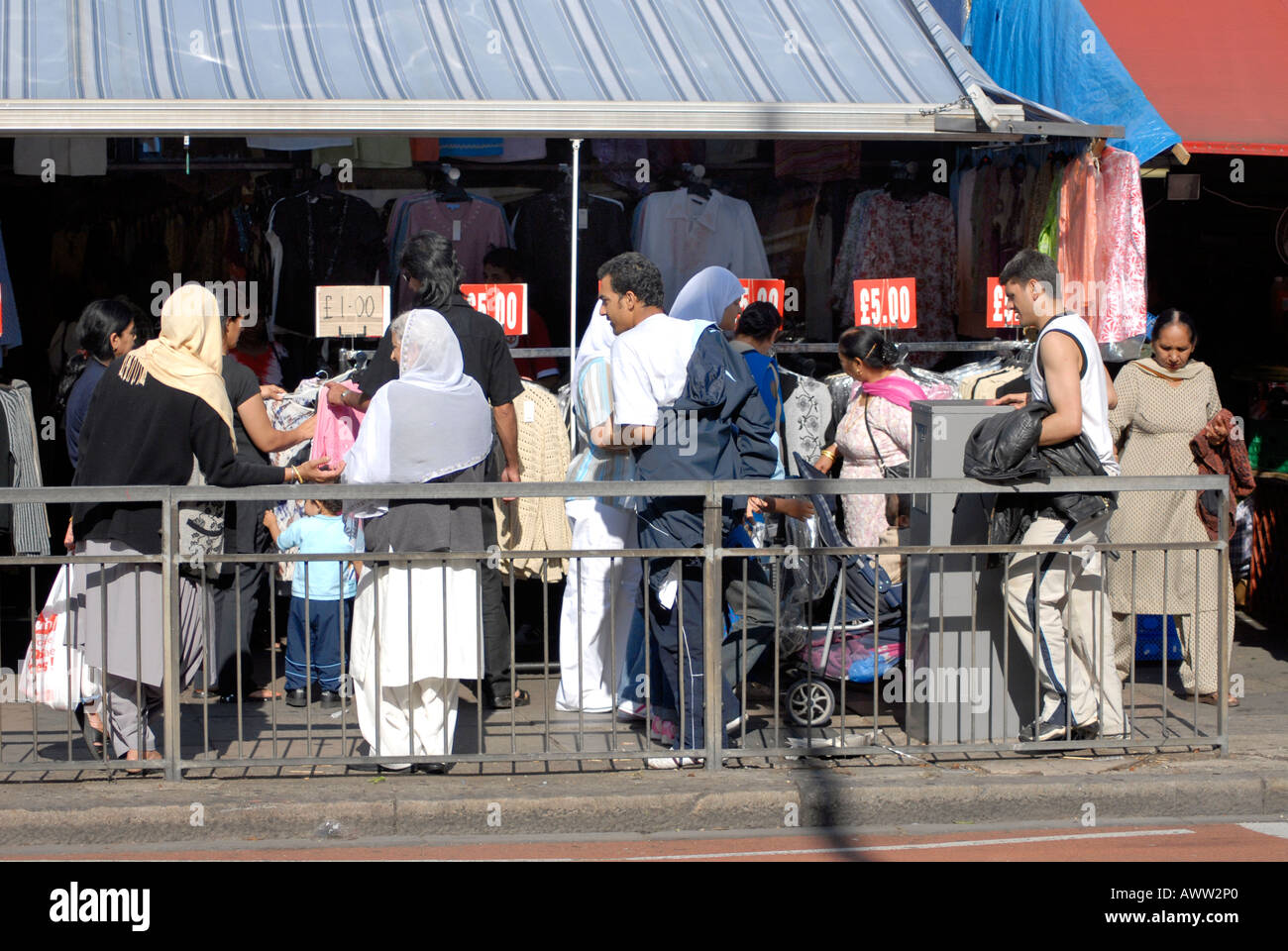 Street scene of people shopping in Southall Middlesex Stock Photo - Alamy