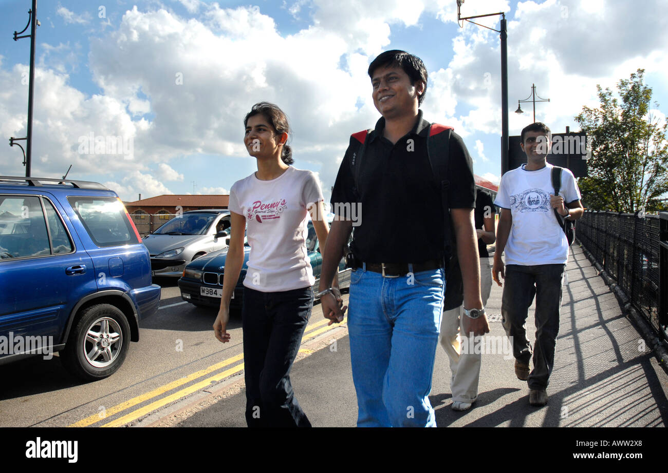 Street scene of people in Southall Middlesex Stock Photo - Alamy