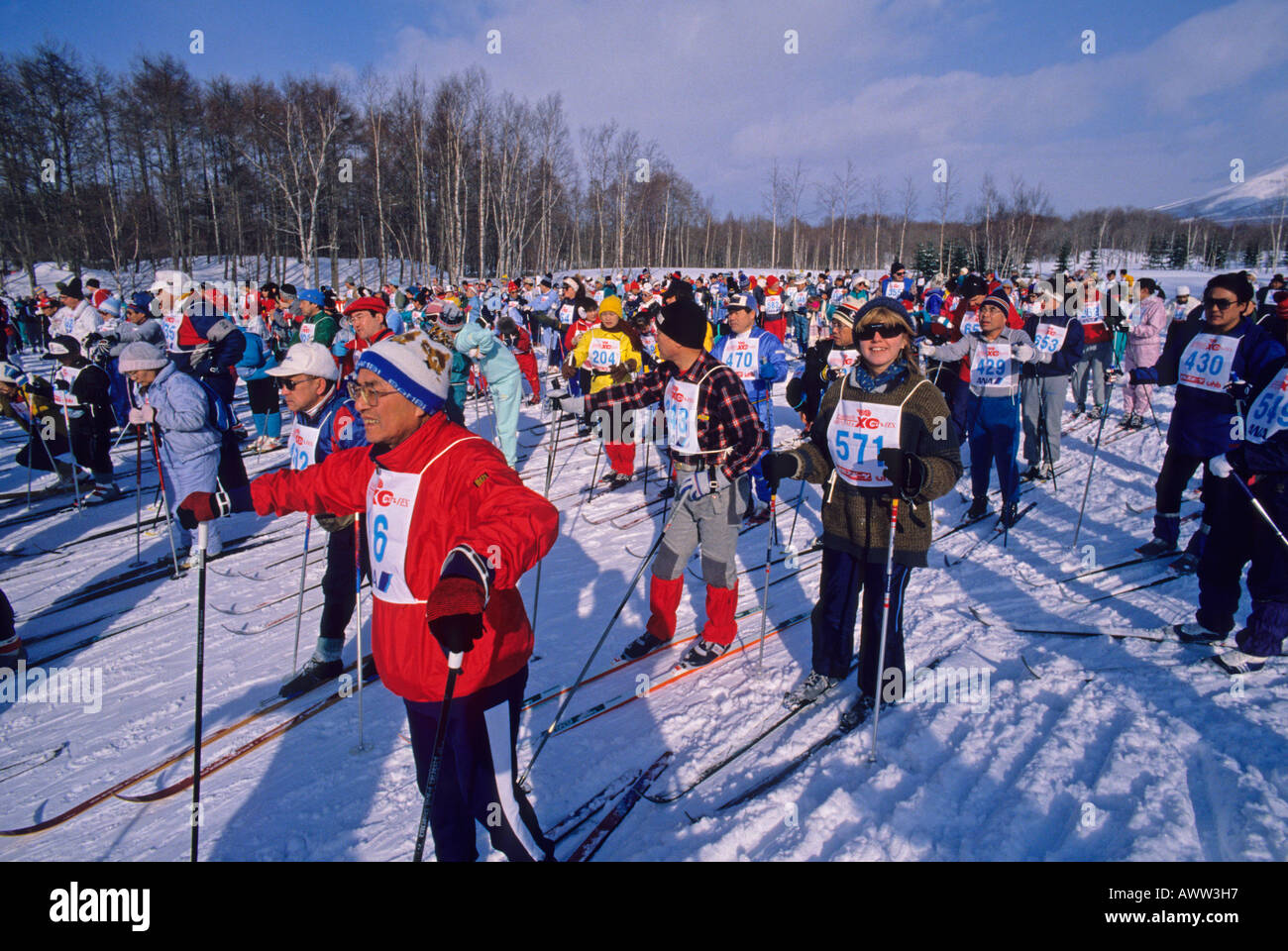 The cross-country race players in Hokkaido Japan Asia Stock Photo - Alamy