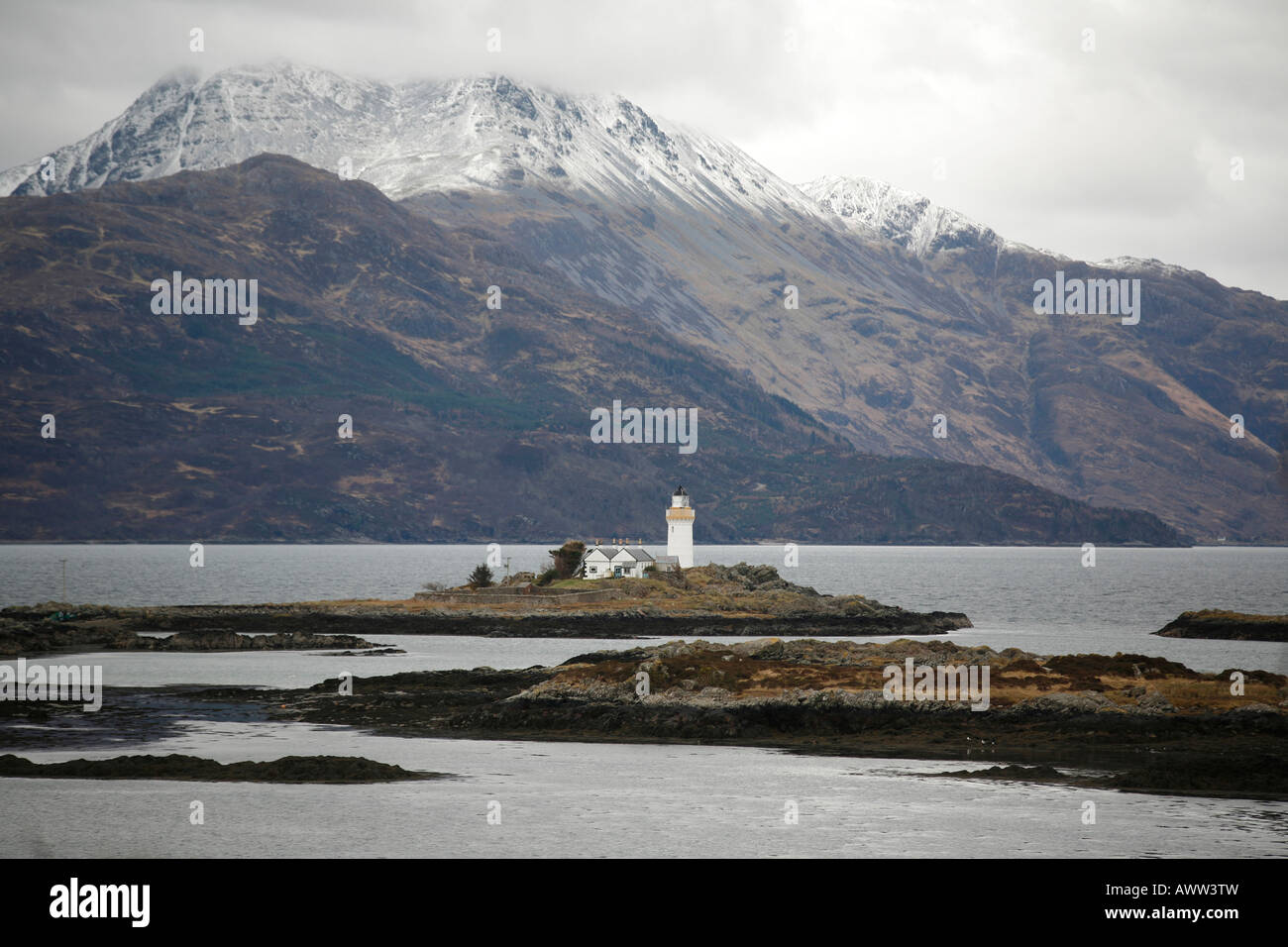 The Lighthouse at Eilean Sionnach Stock Photo - Alamy