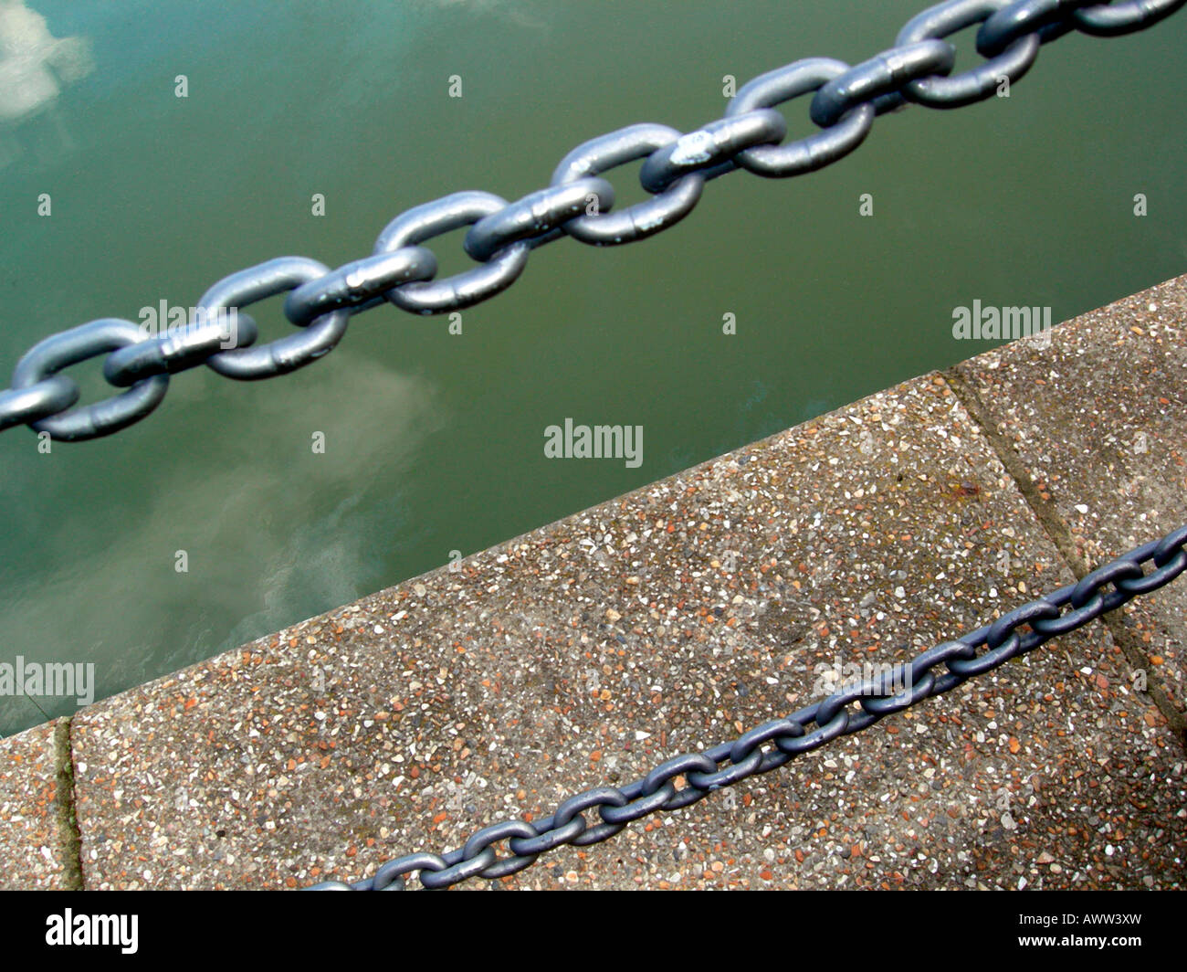 chain river wall London UK Stock Photo - Alamy