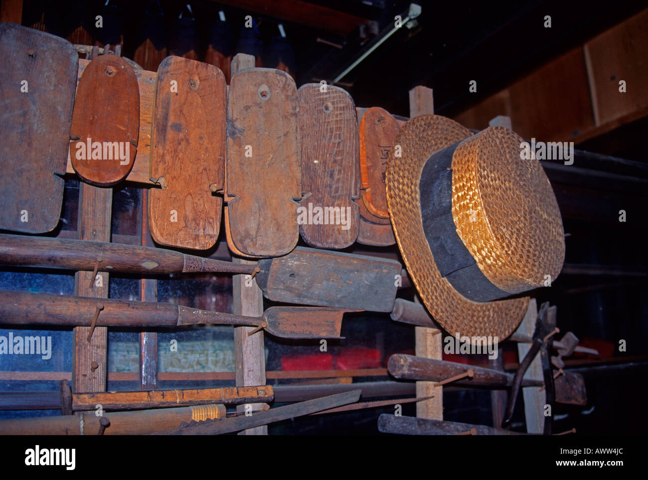 The Japanese clogs shop in Kisoji of Nagano Japan Asia Stock Photo - Alamy