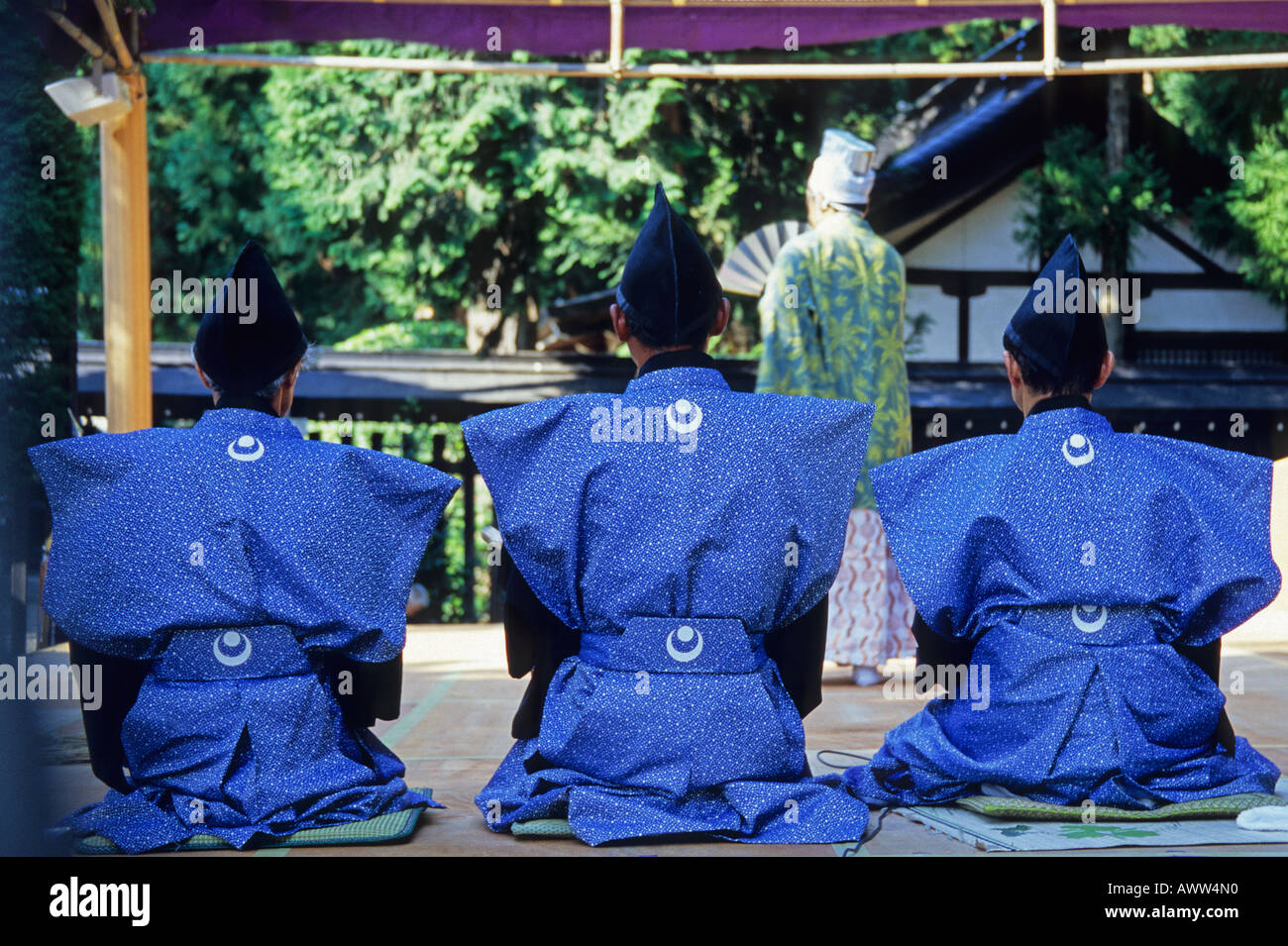 The singers of the Kagura Dance performance at Michinoku Entertainment ...