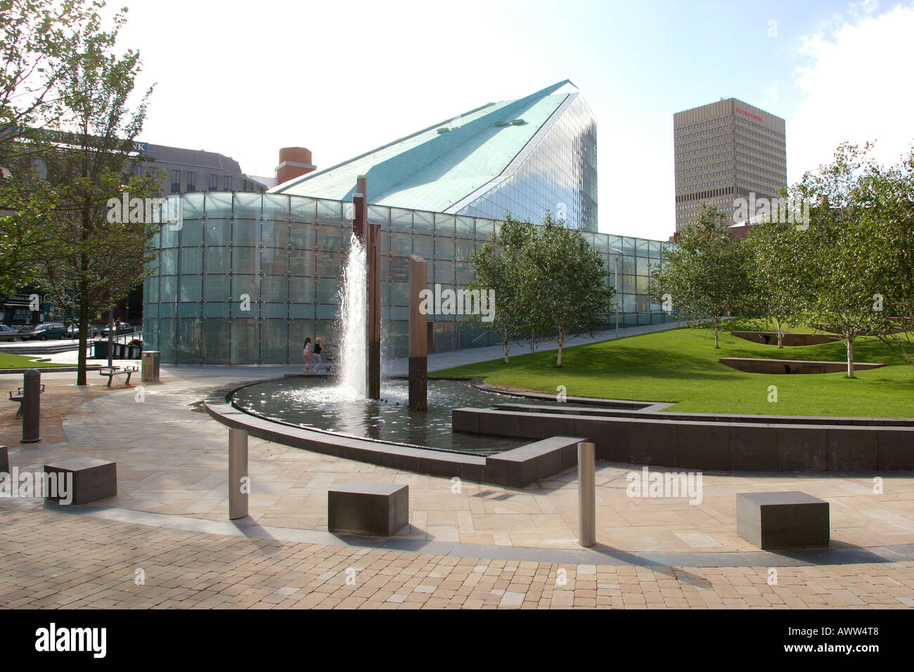 Manchester Millennium Quarter Urbis Museum park Stock Photo - Alamy