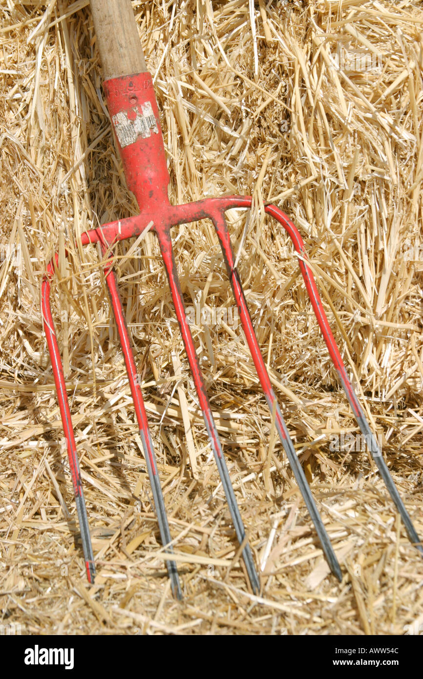 Pitchfork and hay Stock Photo - Alamy