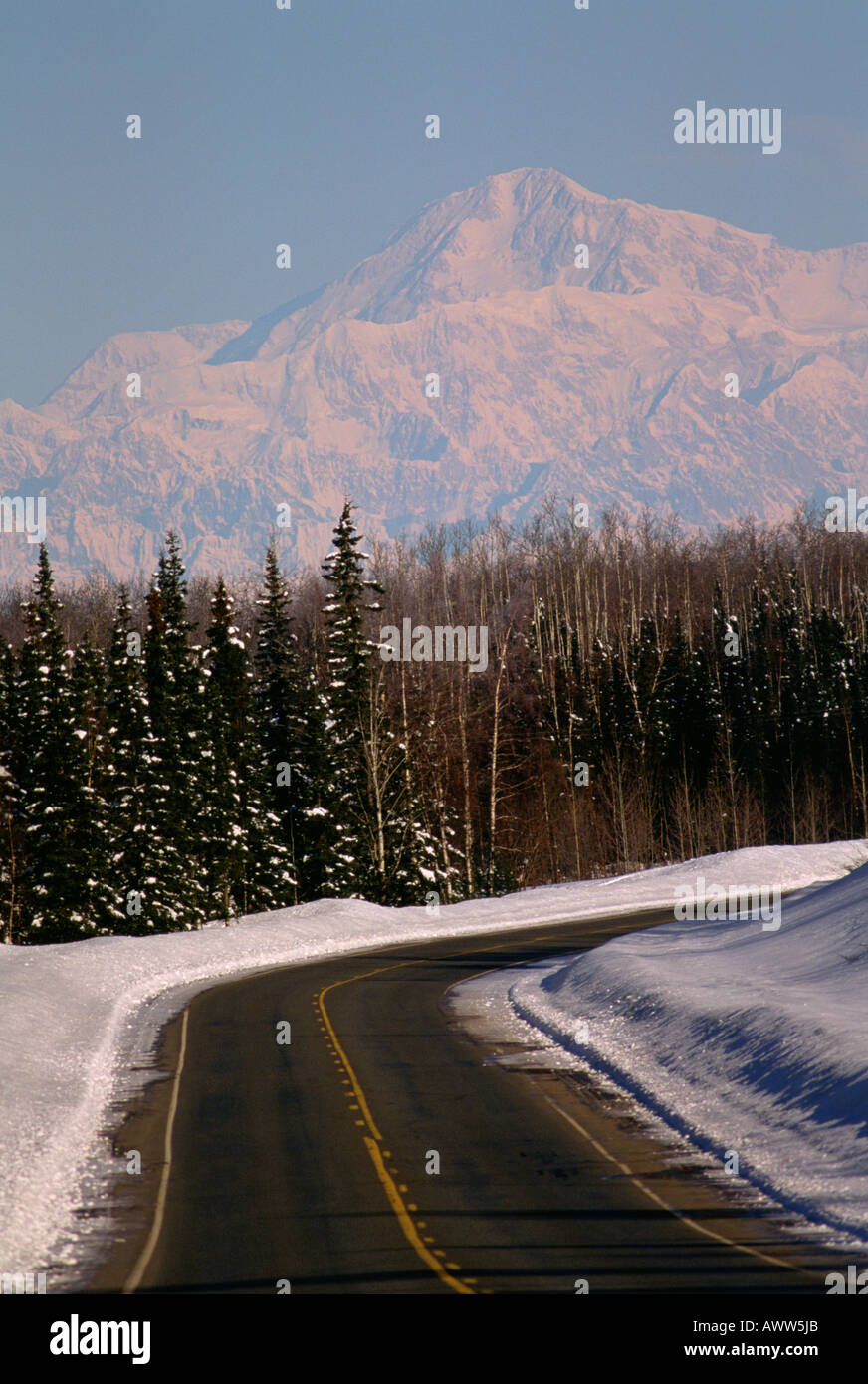 Mount Denali from Anchorage Fairbanks Highway Alaska United States ...