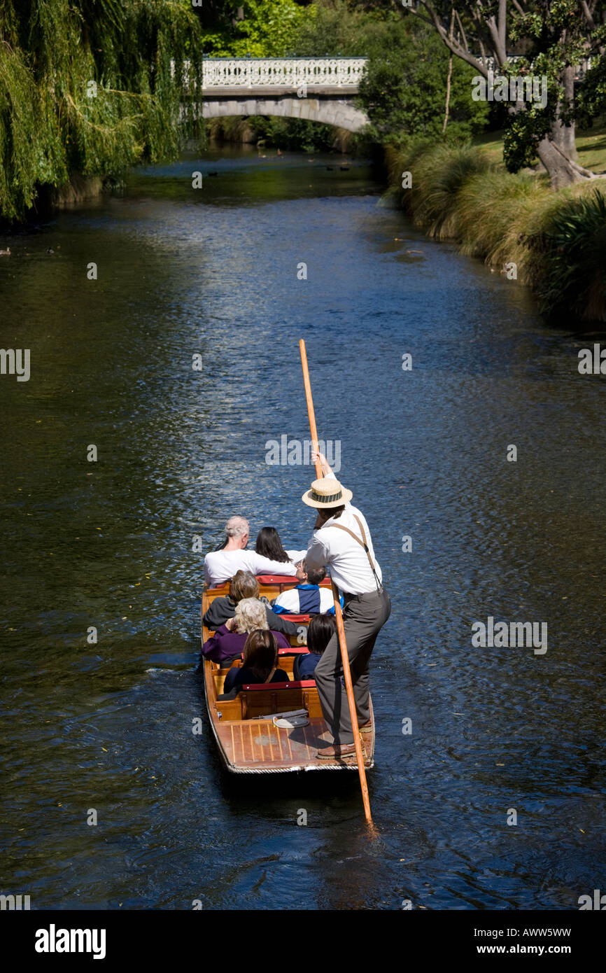 Punting on the Avon River, Christchurch, New Zealand Stock Photo - Alamy