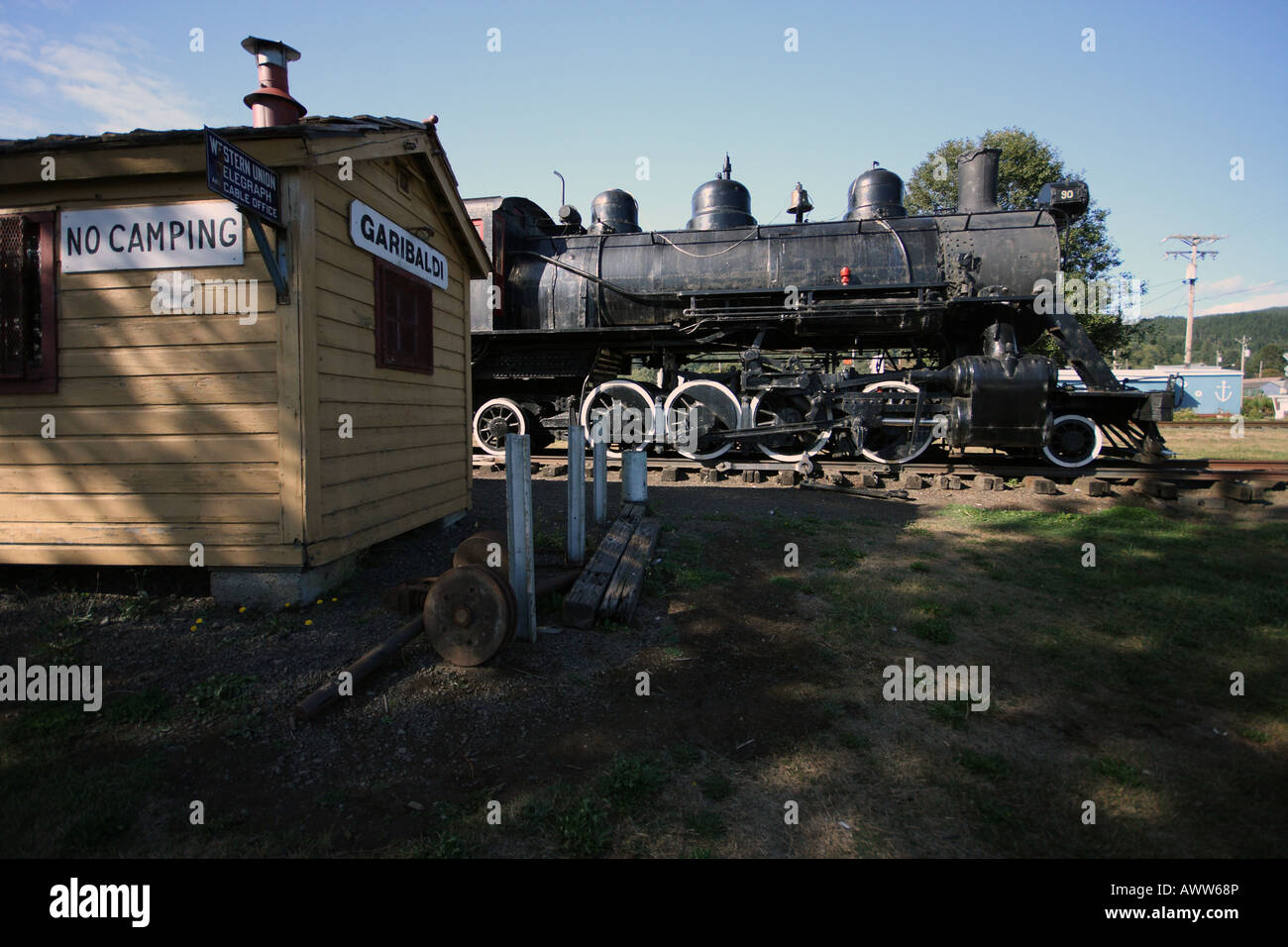 The historic railroad station and train at Garibaldi, Oregon Stock ...