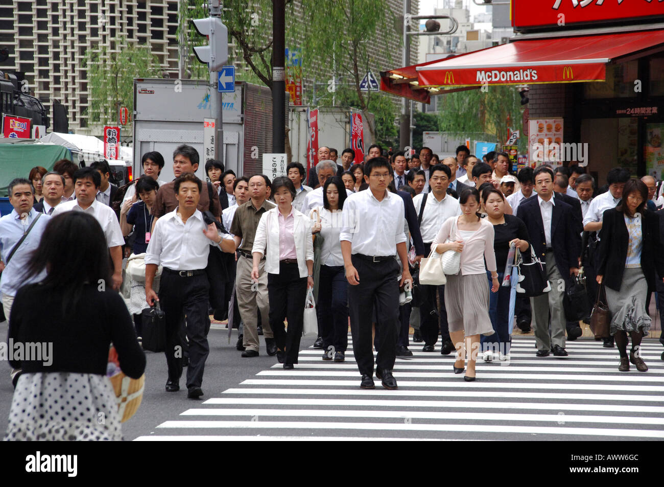 Office workers going to work, Shimbashi, Tokyo Japan Stock Photo - Alamy
