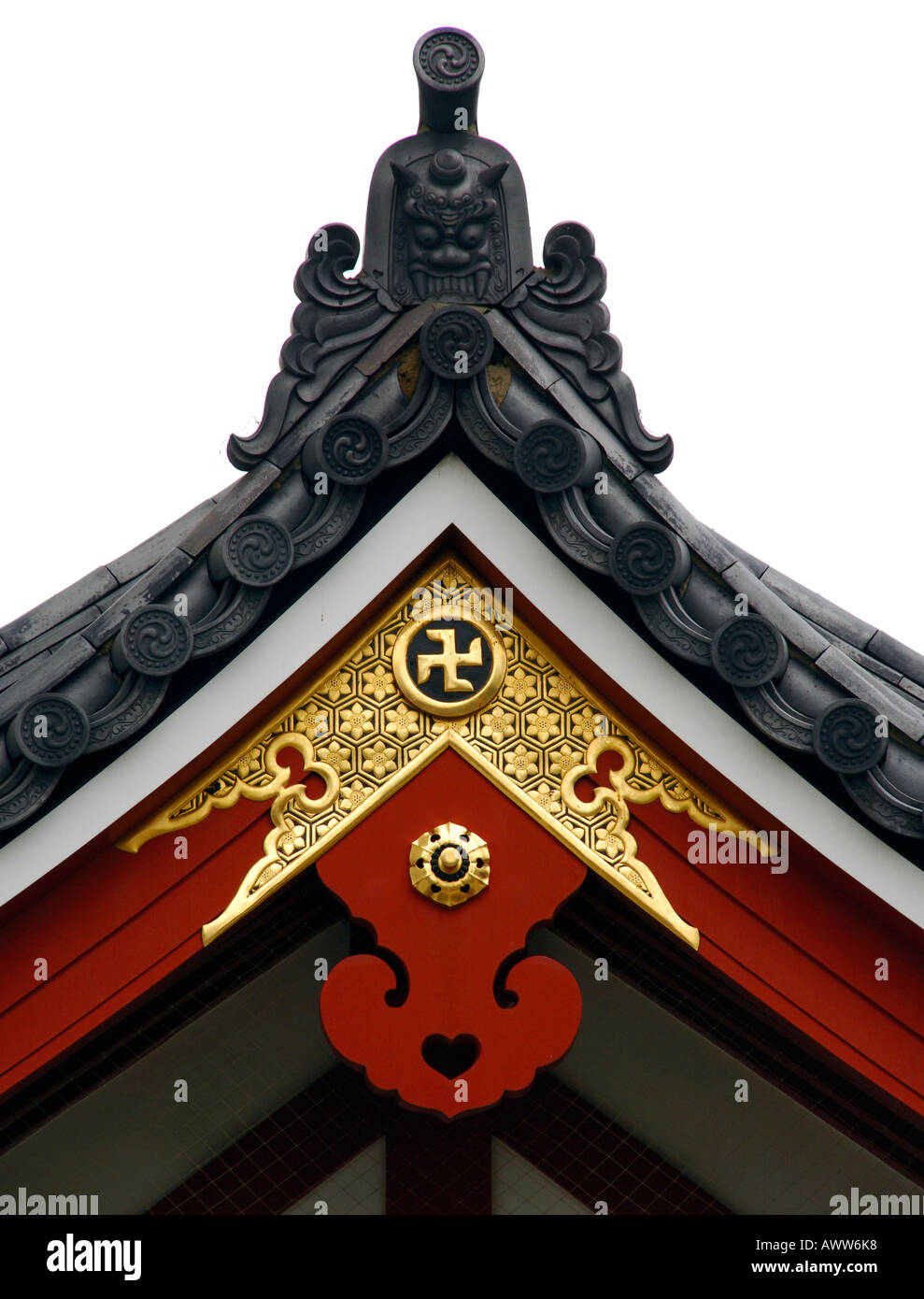 Gilded and Buddhist symbol, detail of Sensoji Temple, Asakusa Tokyo ...
