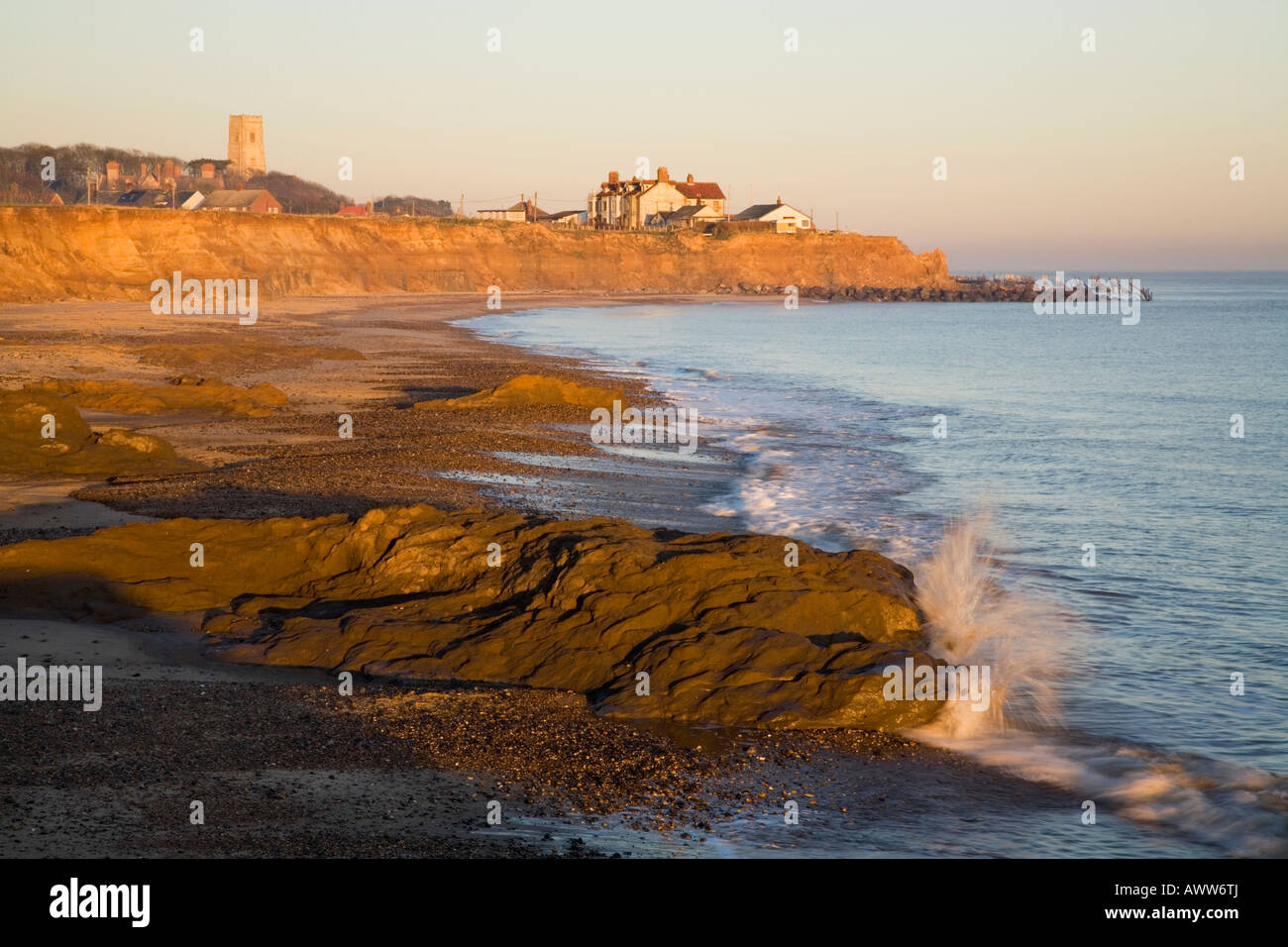 Happisburgh Beach at Sunrise in Norfolk England Stock Photo - Alamy