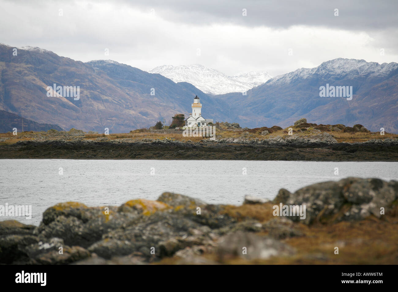 The Lighthouse at Eilean Sionnach Stock Photo - Alamy
