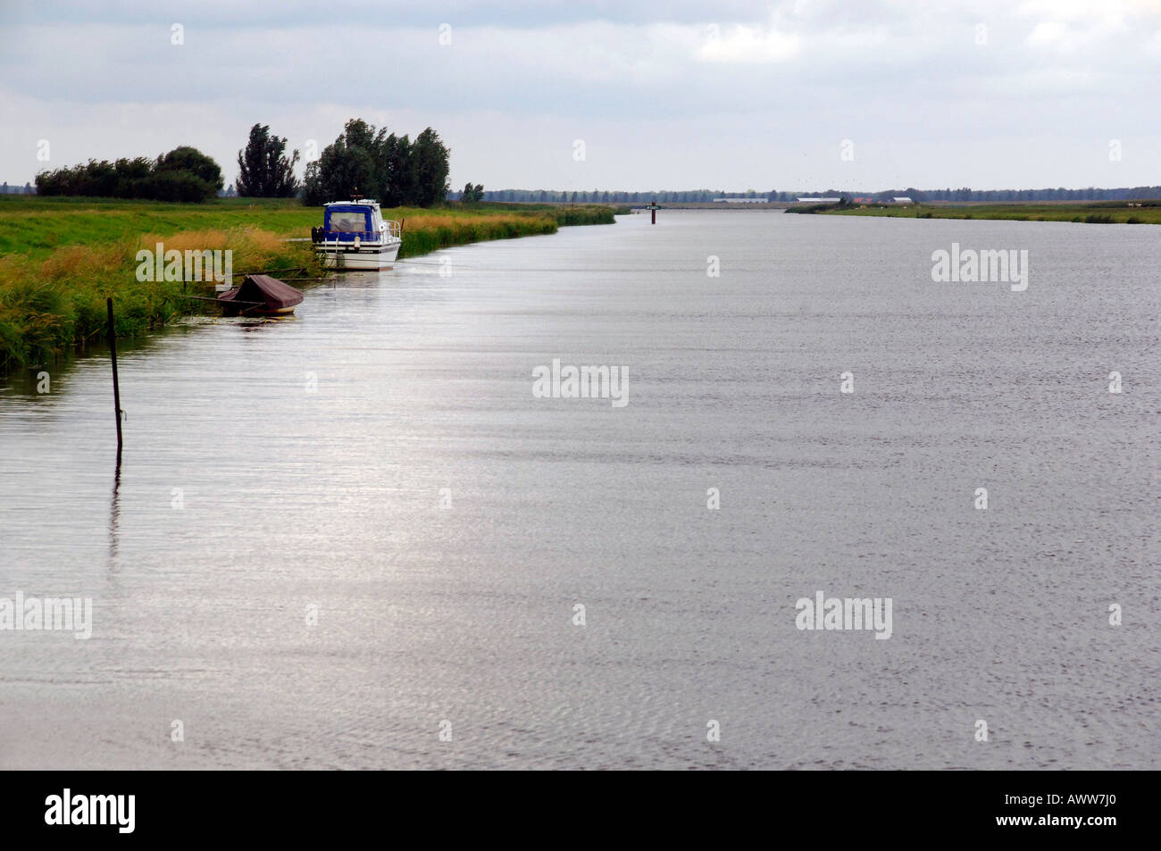 Empty dutch canal, northern Holland Stock Photo - Alamy