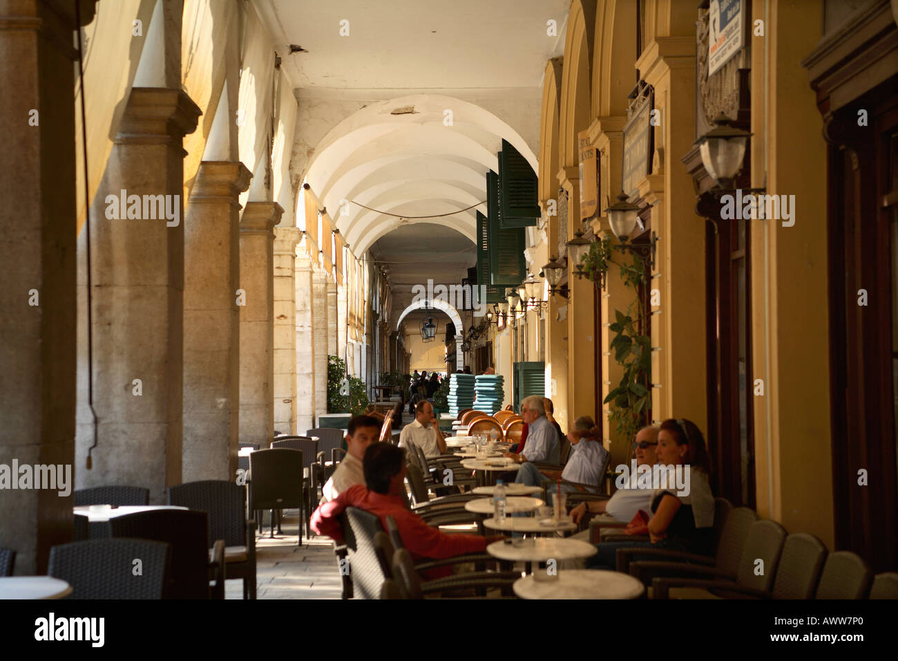 Greece. Corfu. Liston Arcade in Corfu town Stock Photo - Alamy