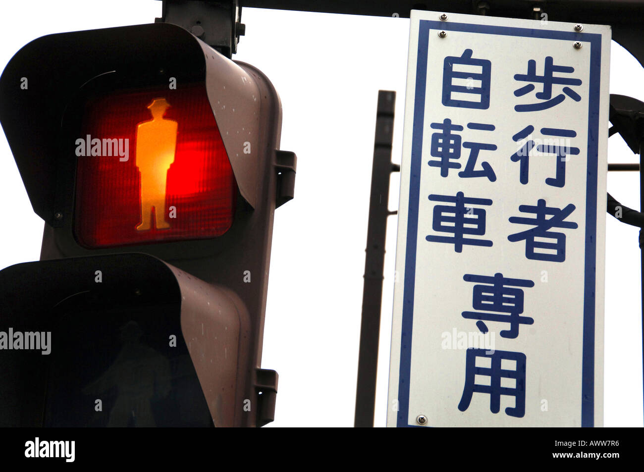 Pedestrian red stop sign, Tokyo Japan Stock Photo - Alamy