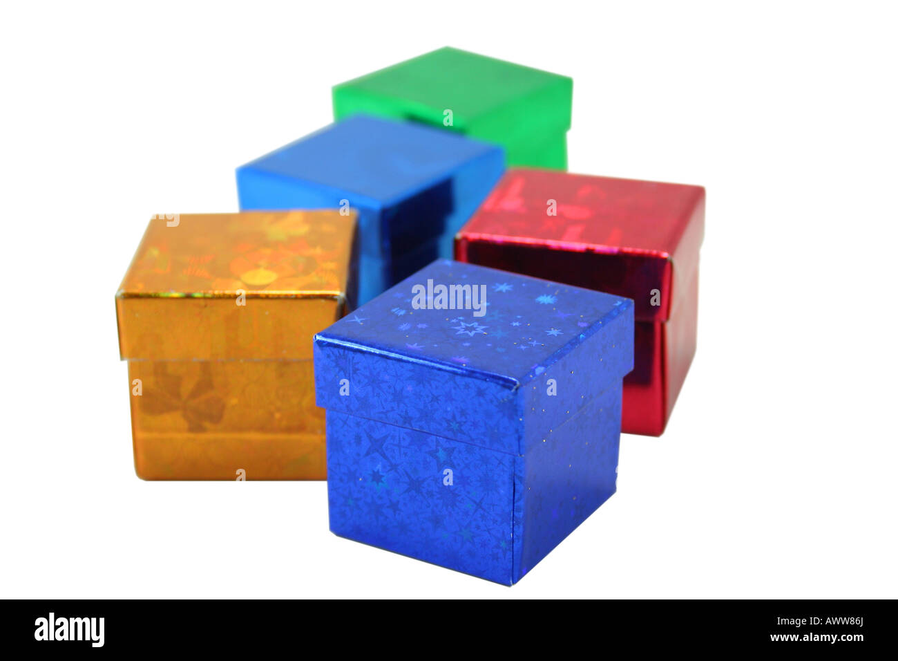 The Presents pack over white isolated cubes Stock Photo - Alamy