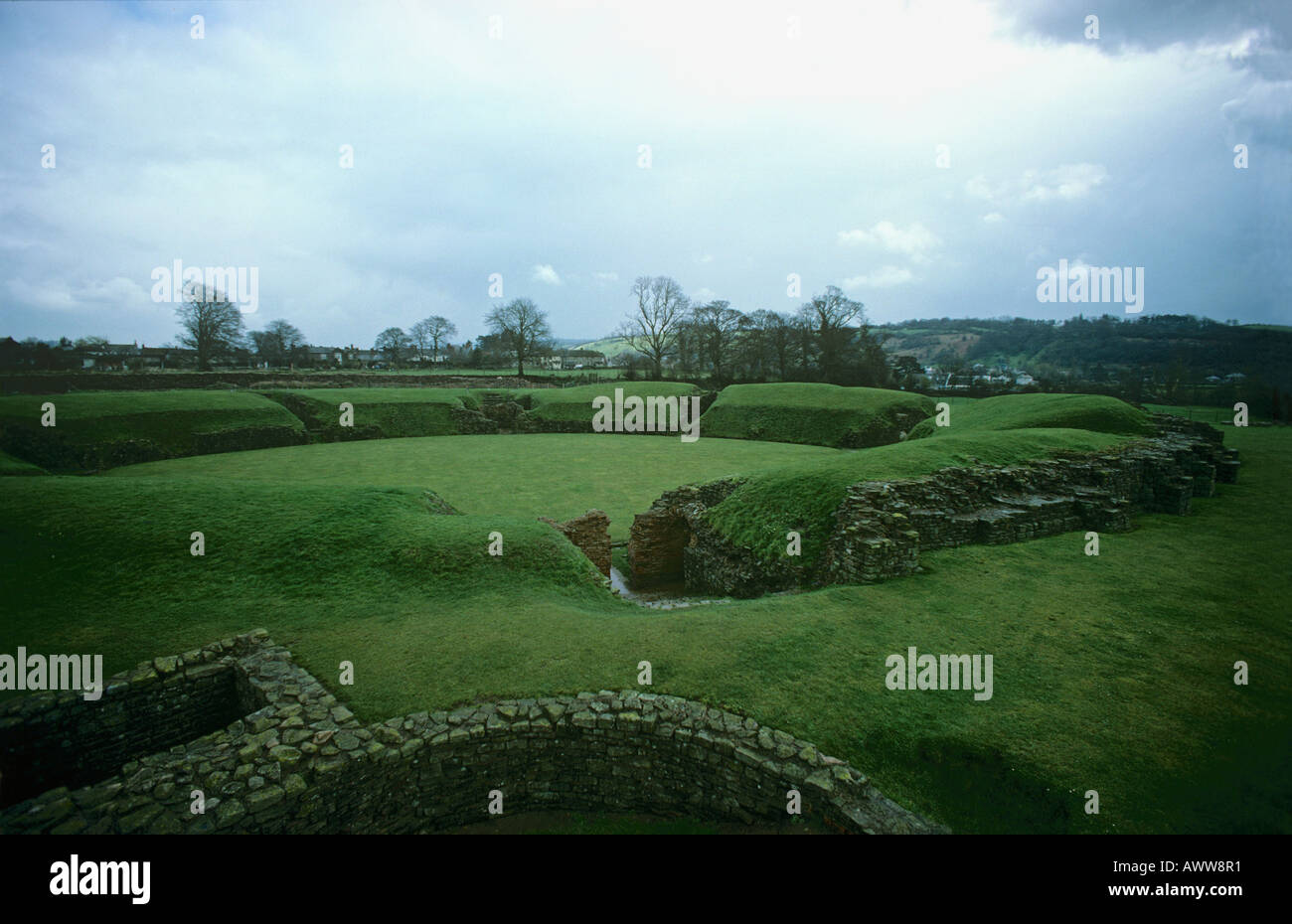 Caerleon Roman Amphitheatre had seats for the 6 000 soldiers garisoned ...