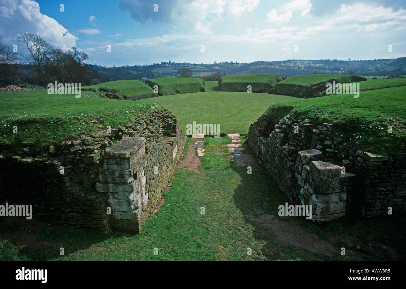 Caerleon Roman Amphitheatre had seats for the 6000 soldiers garisoned ...