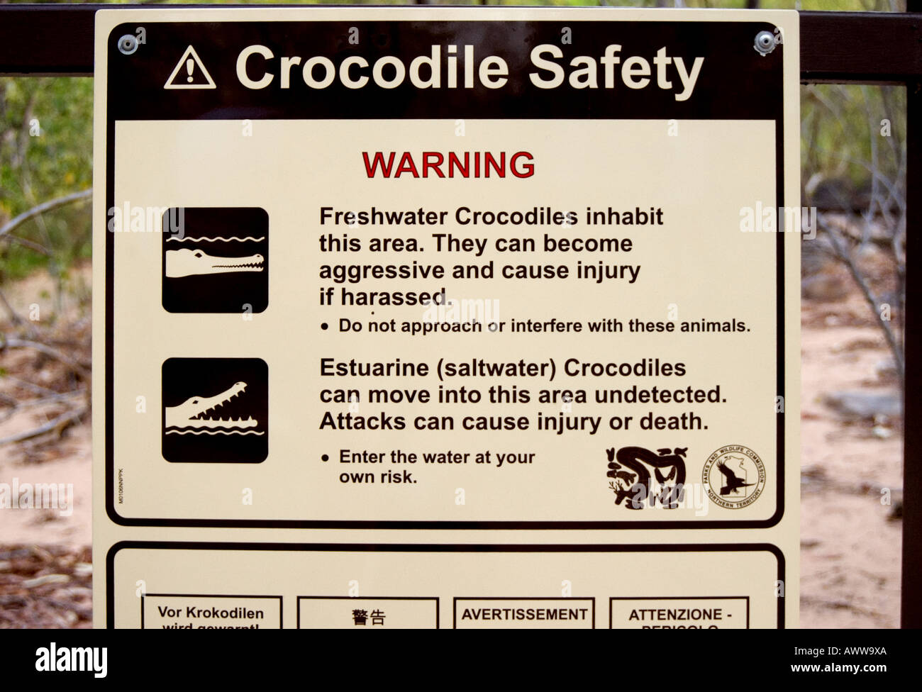Saltwater crocodile warning hi-res stock photography and images - Alamy