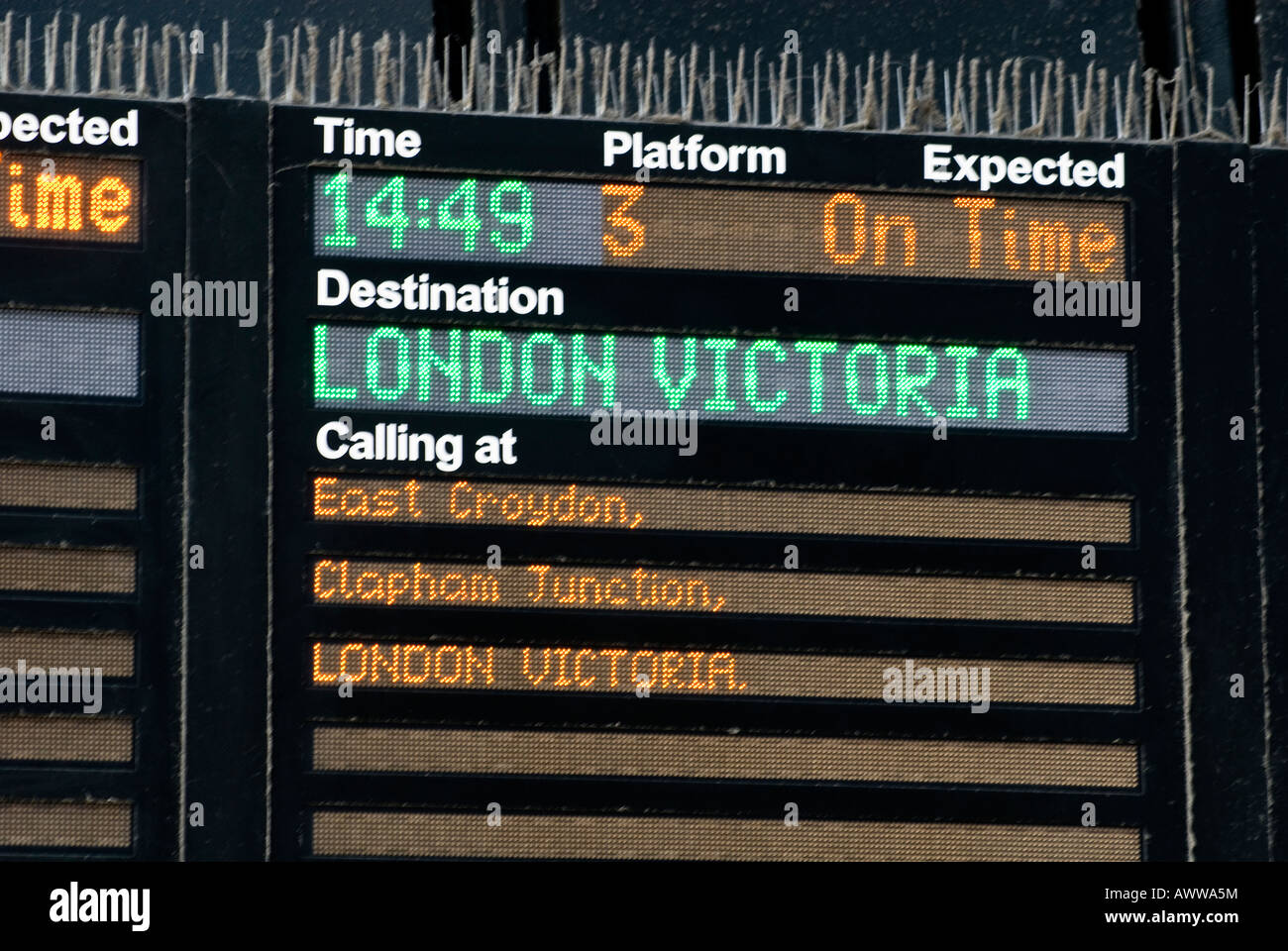 Train Station destination boards Stock Photo - Alamy