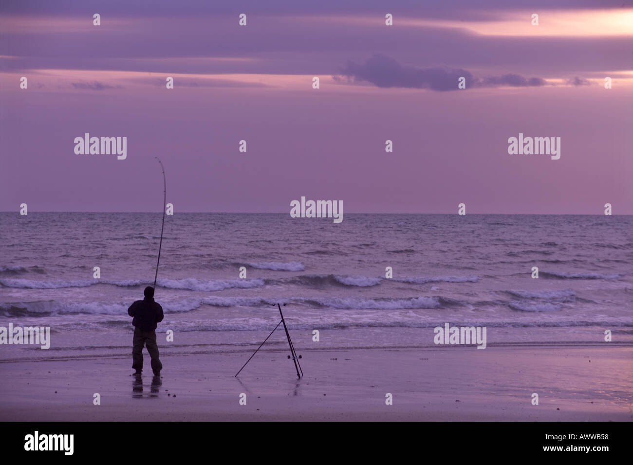 Sea Fishing Rhosneigr Beach Anglesey North West Wales Stock Photo - Alamy