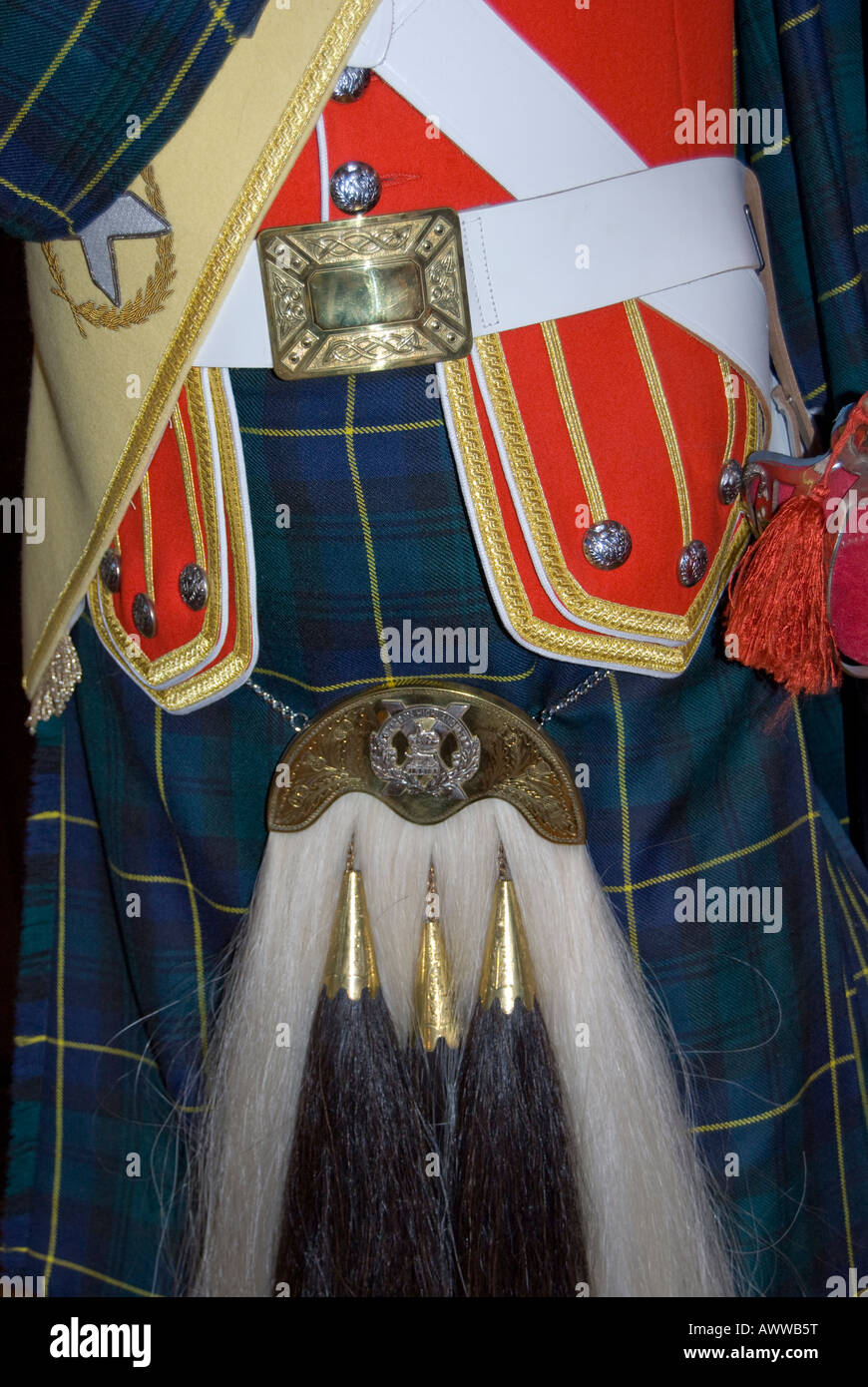 Kilt on display at John Dewar and Sons. LTD, distillery, at Aberfeldy ...