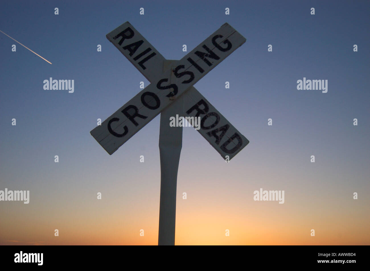 train sign with jet Stock Photo - Alamy