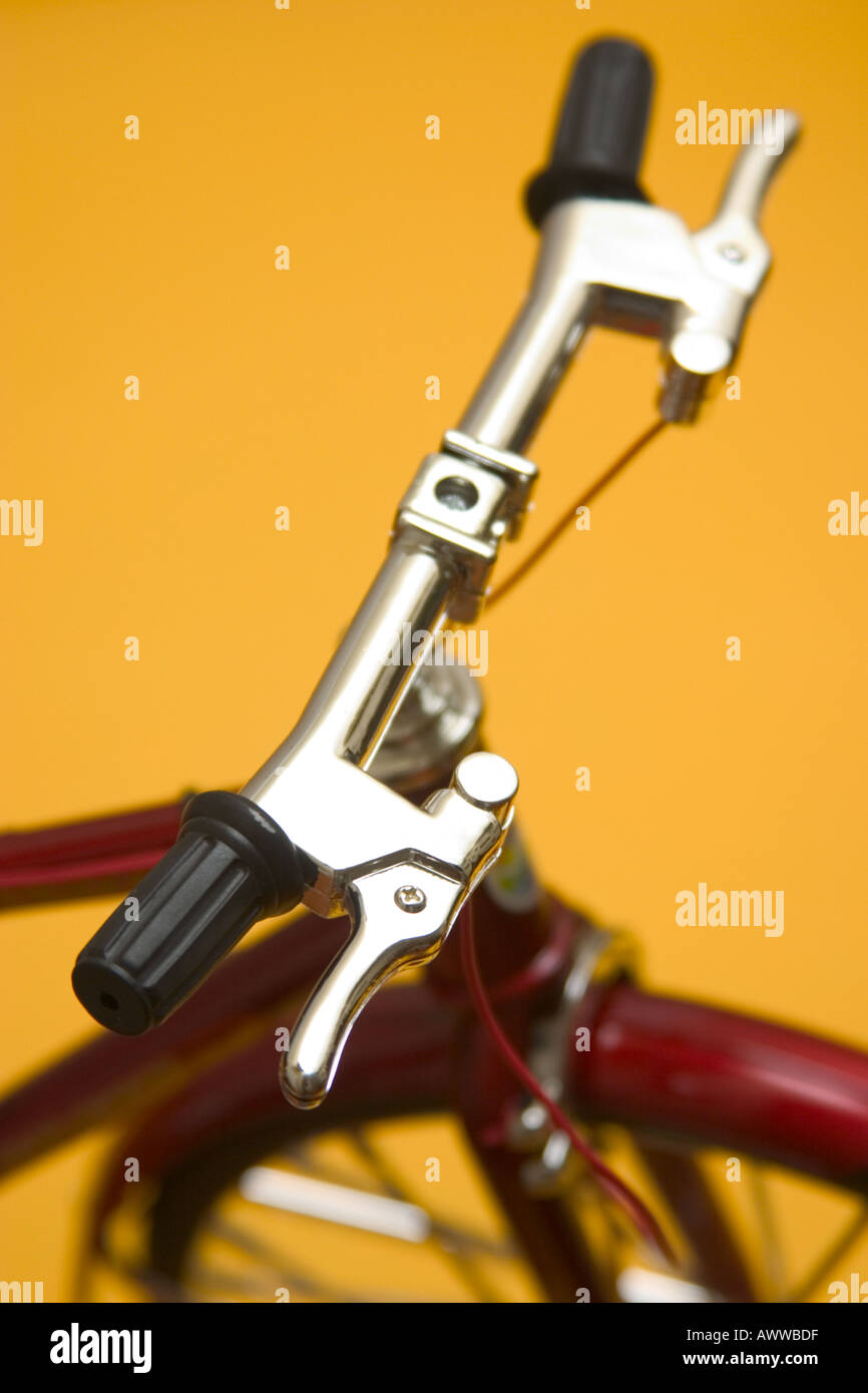 close up handlebar of toy bicycle to control turn of direction Stock ...