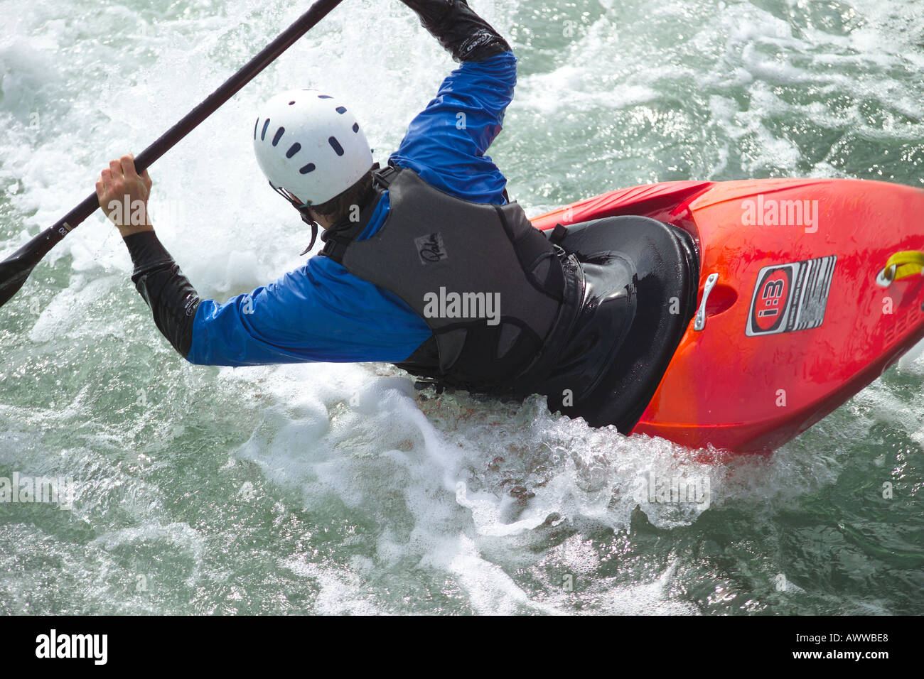 White Water Kayaking Four Mile Bridge Anglesey North West Wales Stock ...