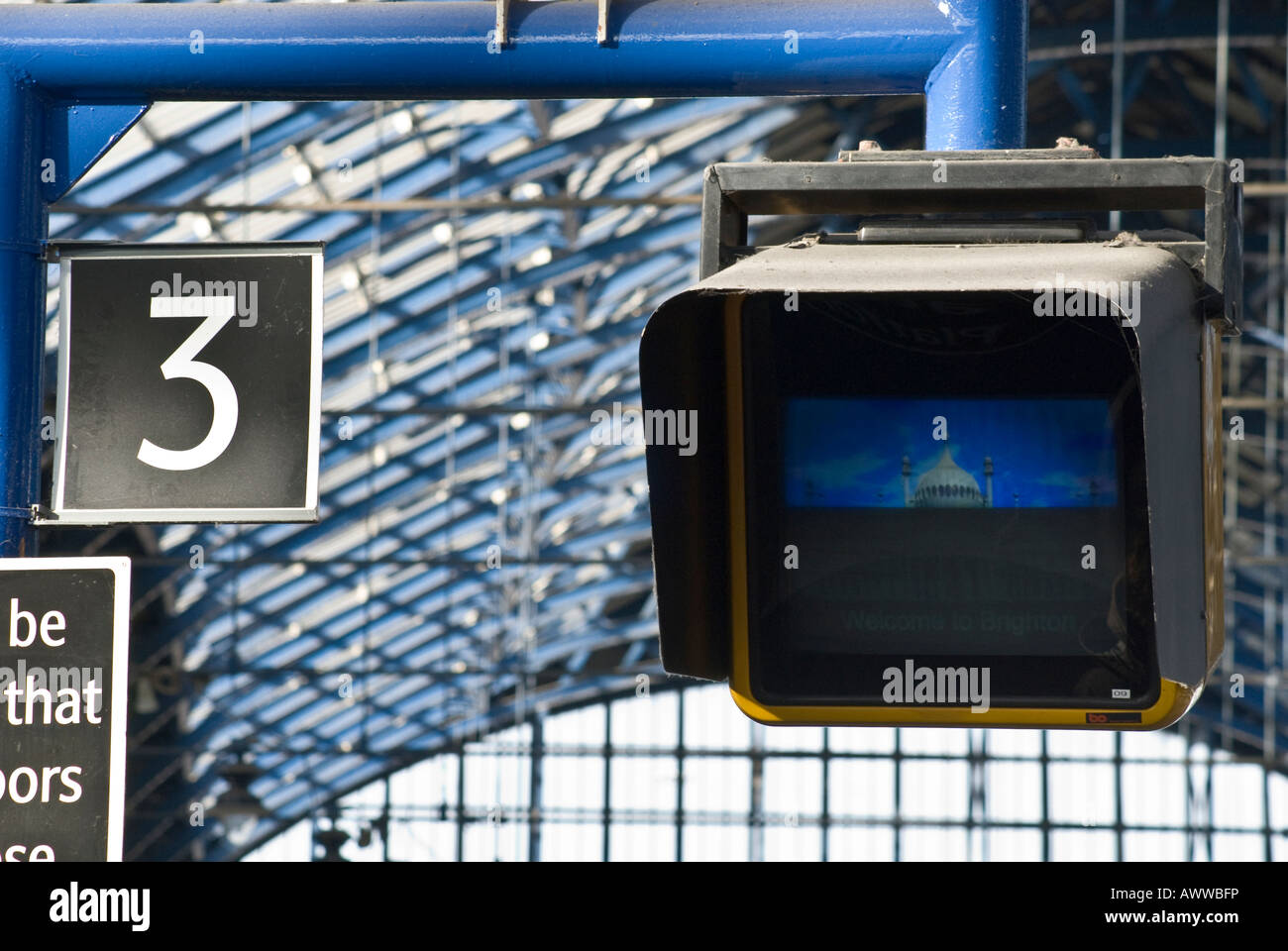 Platform Information Monitor Stock Photo - Alamy