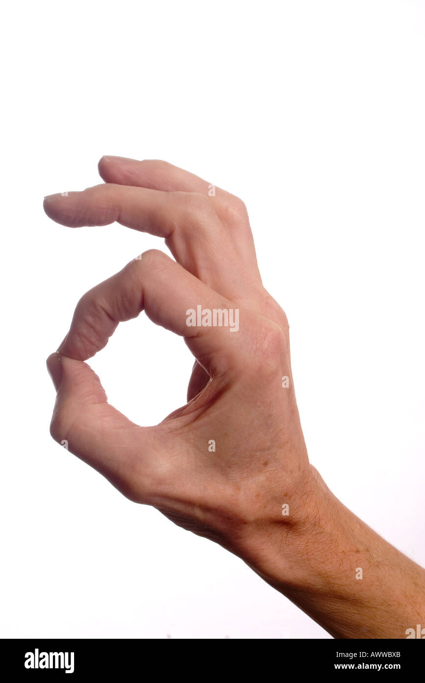 "Just right" hand gesture Stock Photo - Alamy