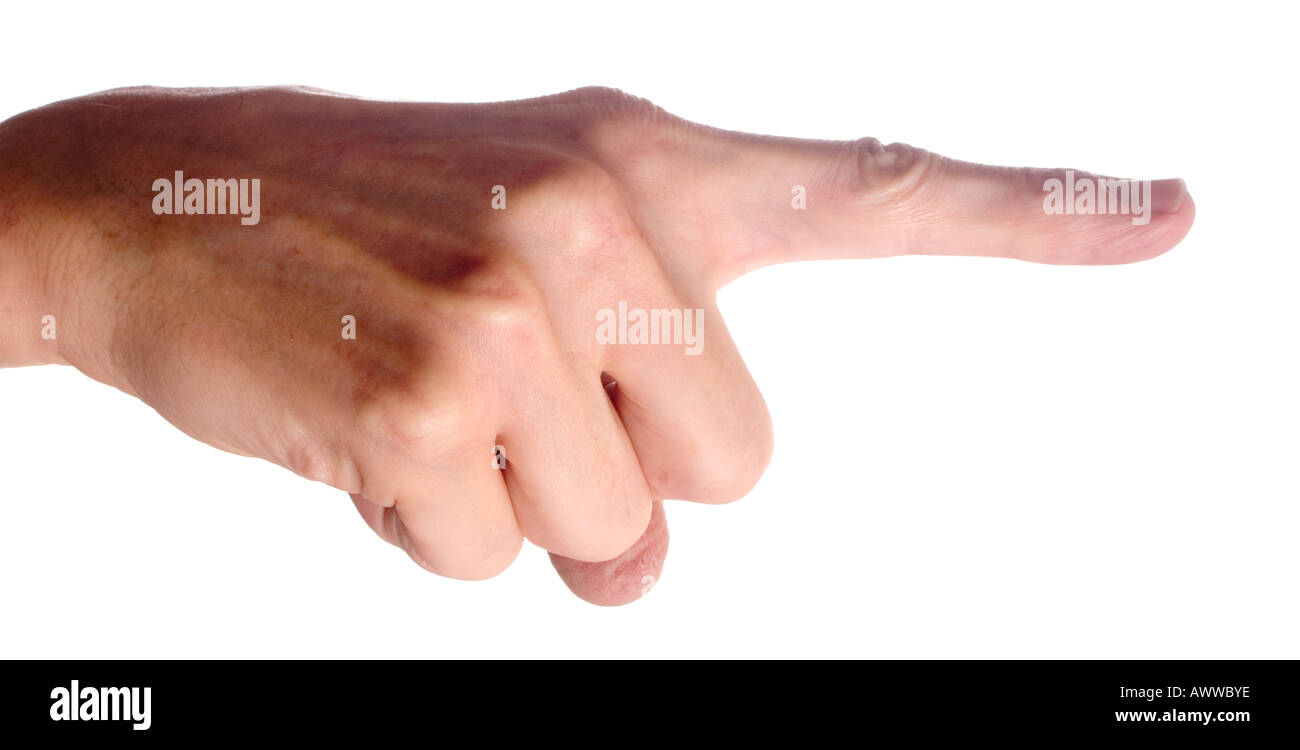 hand pointing to the right Stock Photo - Alamy