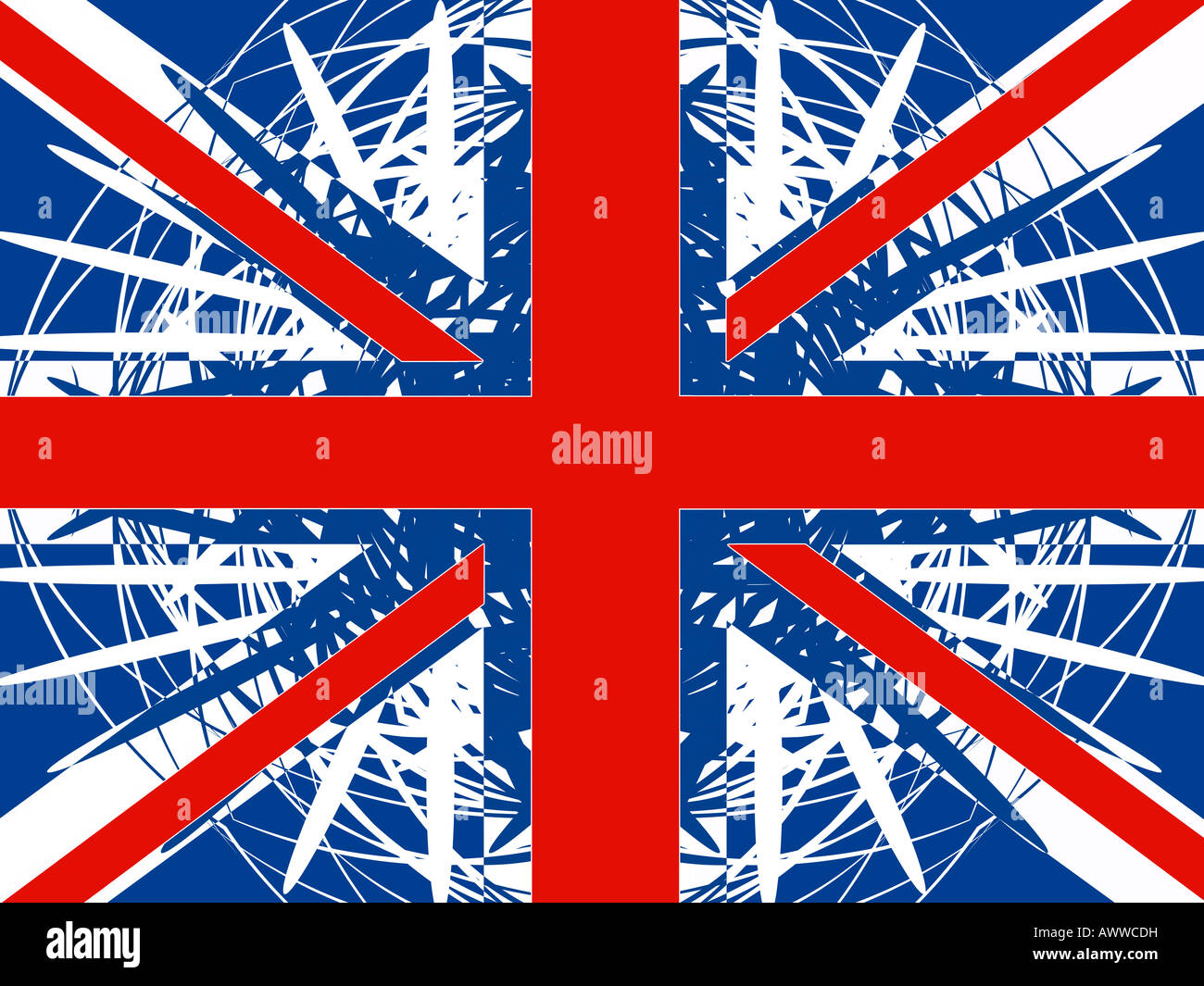 Representation of British flag with design, close up Stock Photo - Alamy