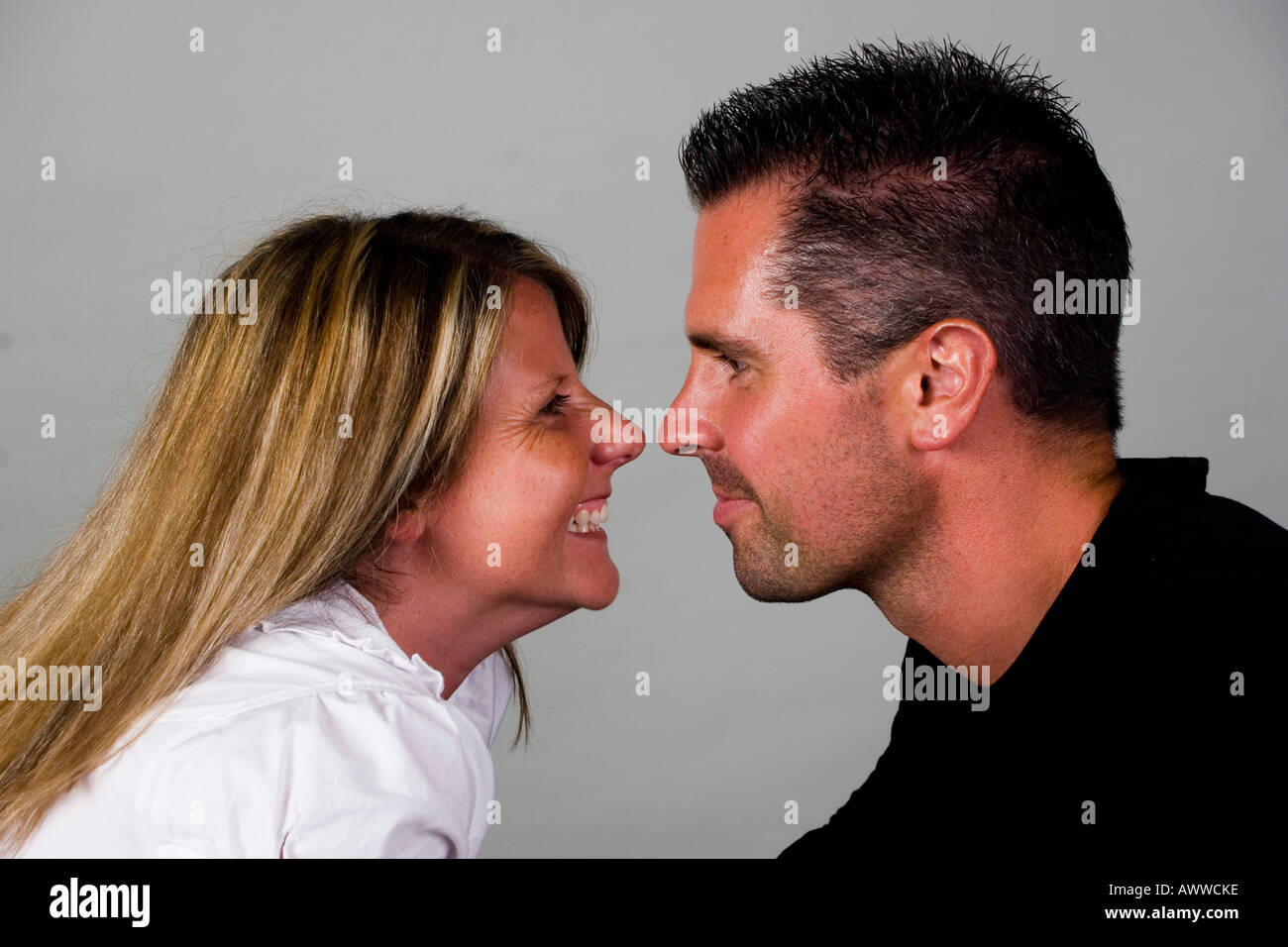 Man and woman - face to face - 3 Stock Photo - Alamy