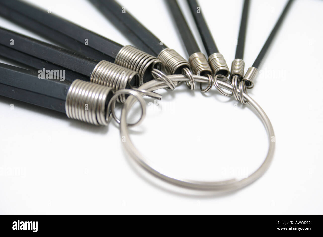 closeup of a set of allen keys tool used in do it yourself projects DIY ...