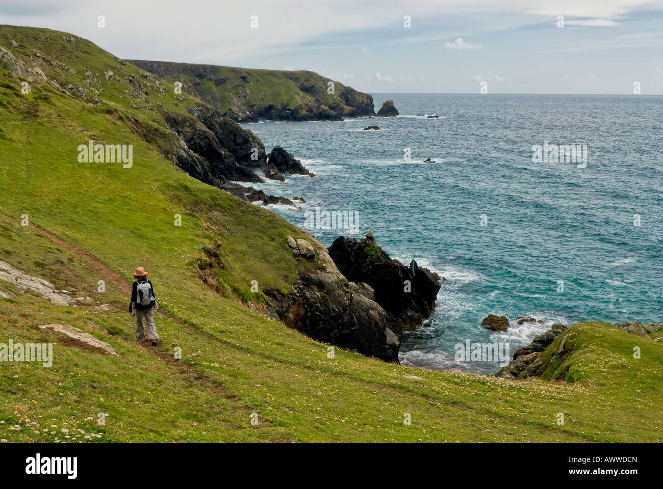 Walking to Church cove, cornwall, uk Stock Photo - Alamy