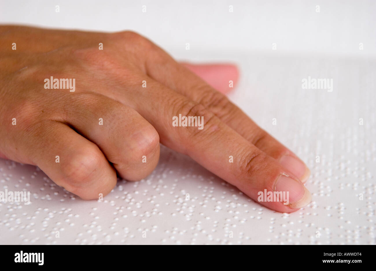 blind person reading braille Stock Photo - Alamy
