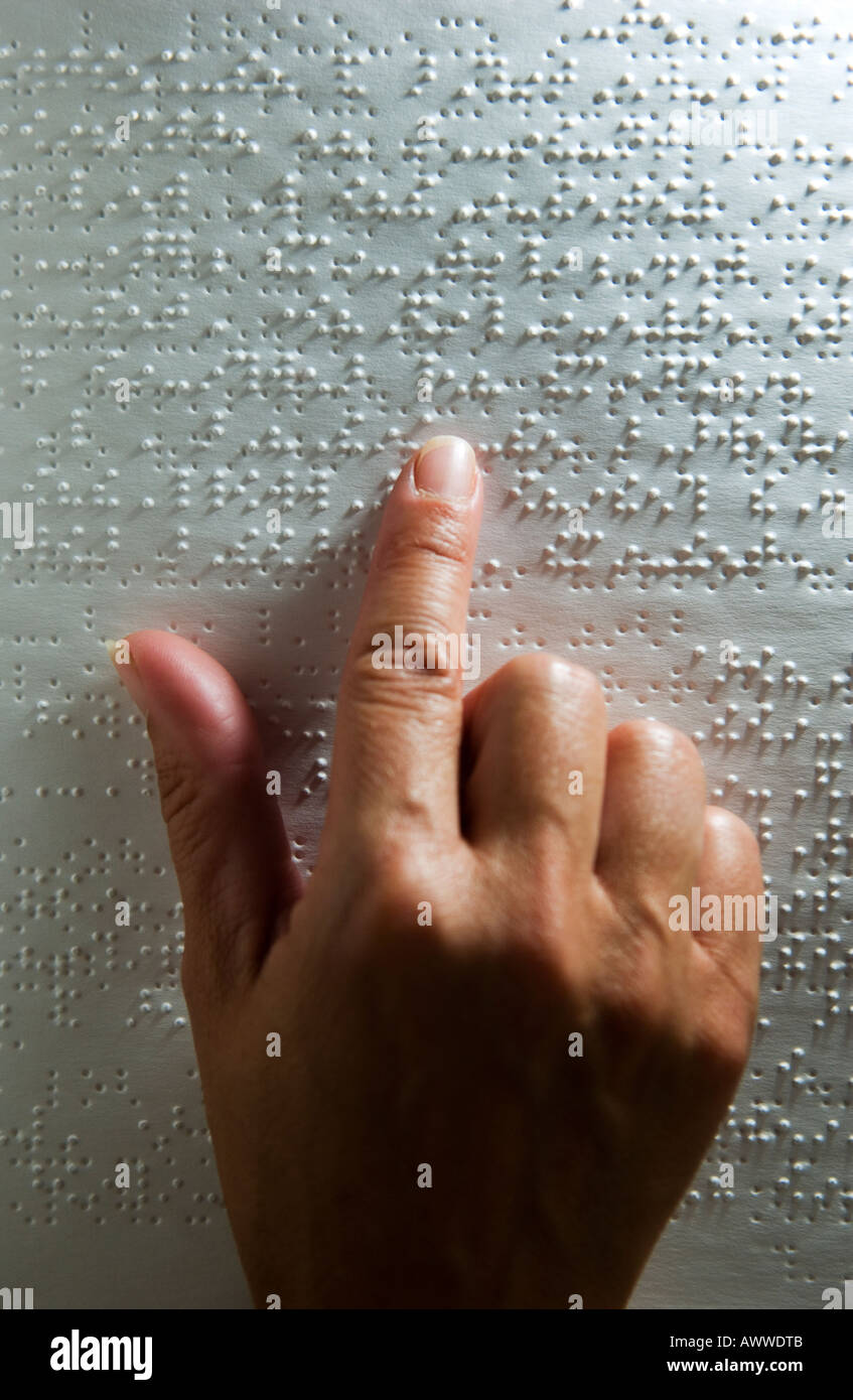 Blind woman reads braille hi-res stock photography and images - Alamy