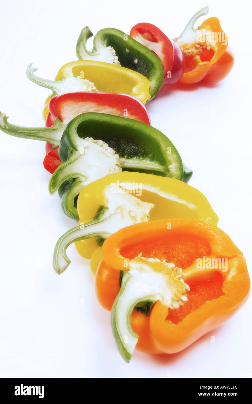 Half peppers, elevated view Stock Photo - Alamy